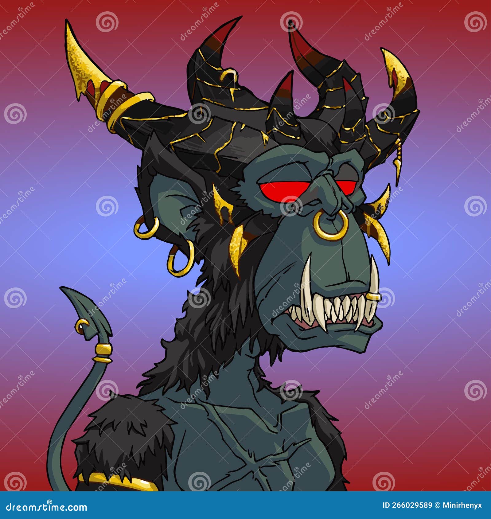 Devil Mutant Ape Yacht Club Illustration From Hell. Demon Monkey Vector Art | CartoonDealer.com ...