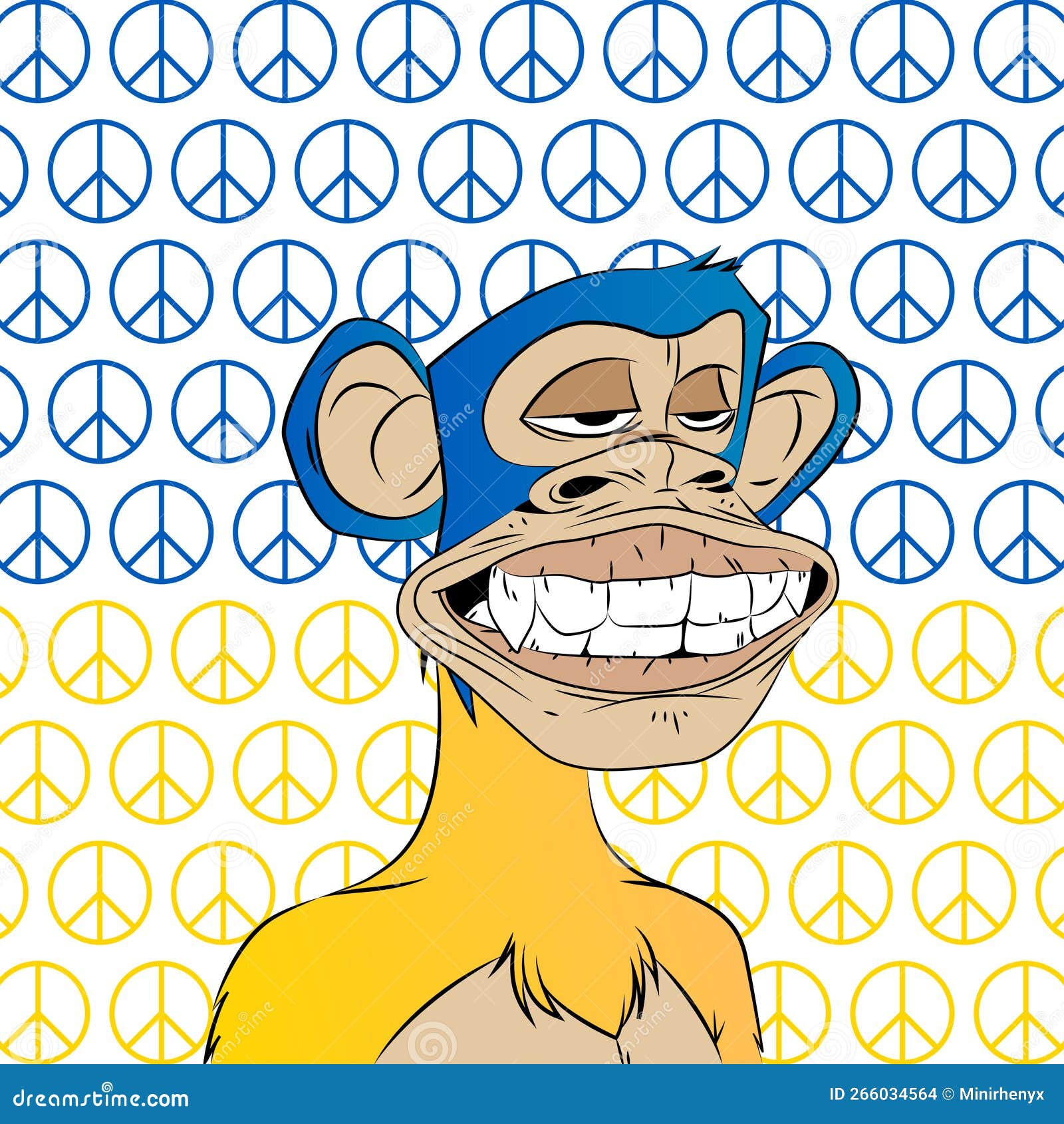 Ukraine Bored Ape Yacht Club Peach NFT. Revolution Monkey, Symbol of ...