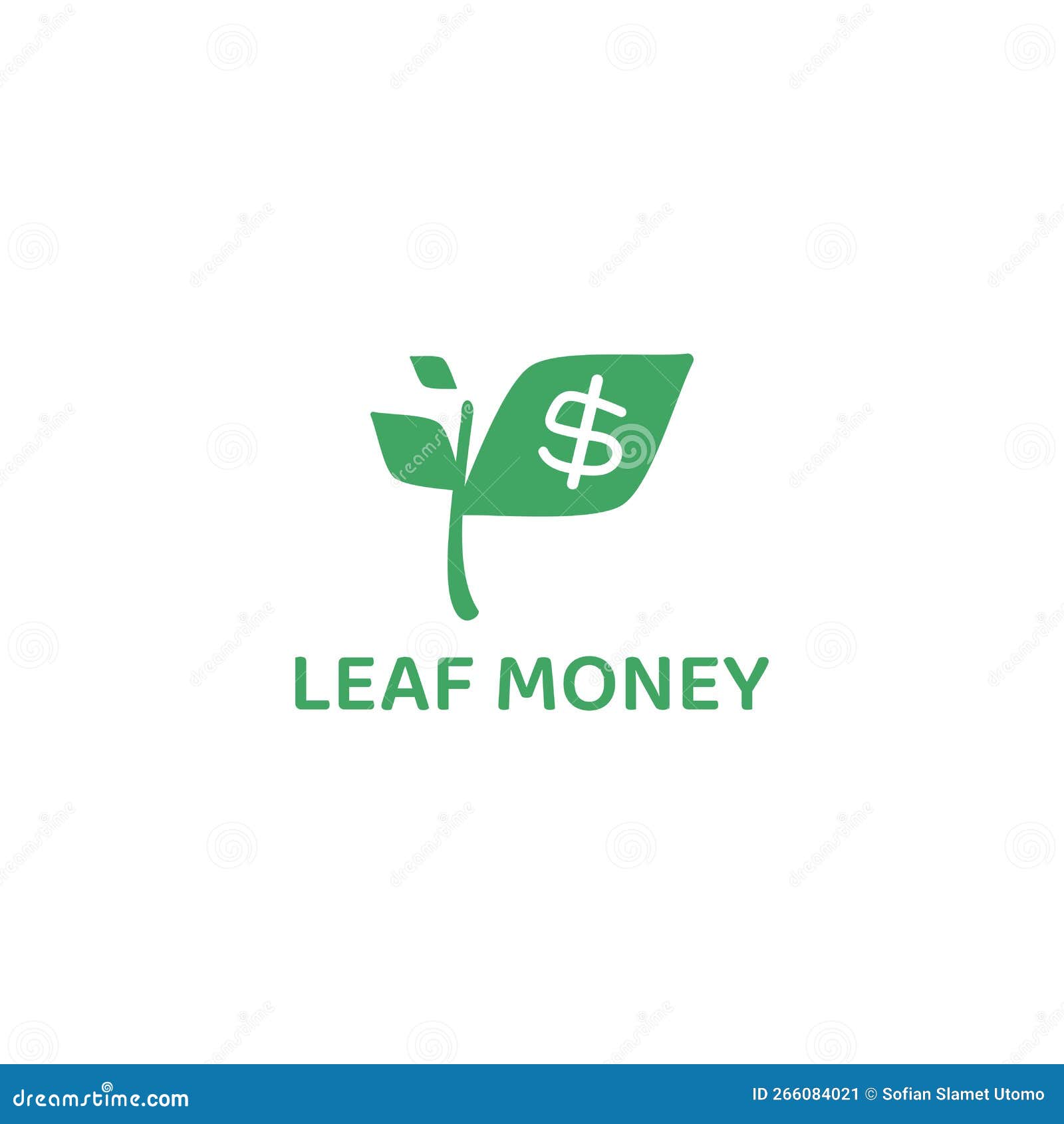 Green Leaf Money Logo stock vector. Illustration of brand - 266084021