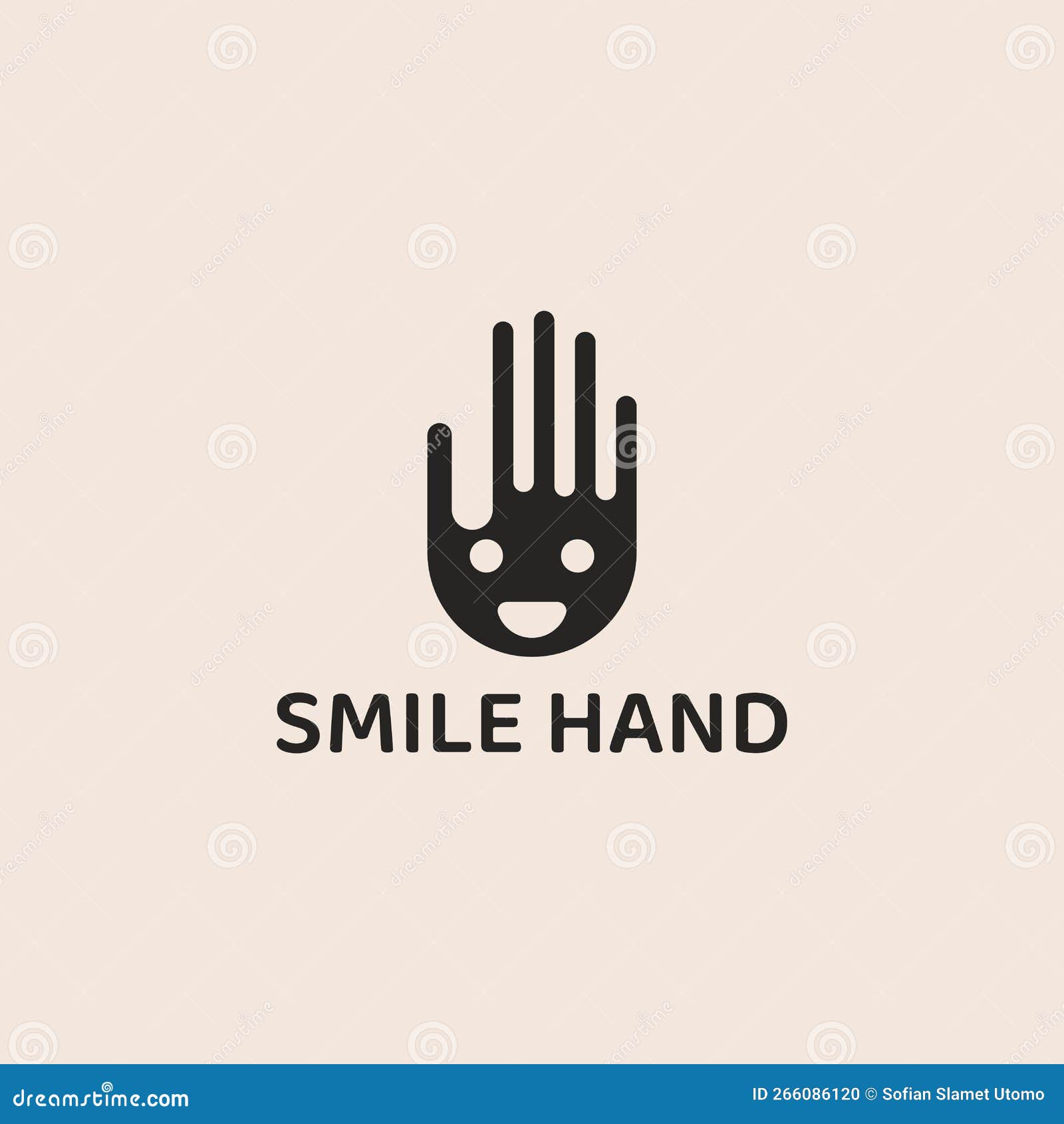 Black Color Smiling Hand Logo Stock Vector - Illustration of smiley ...