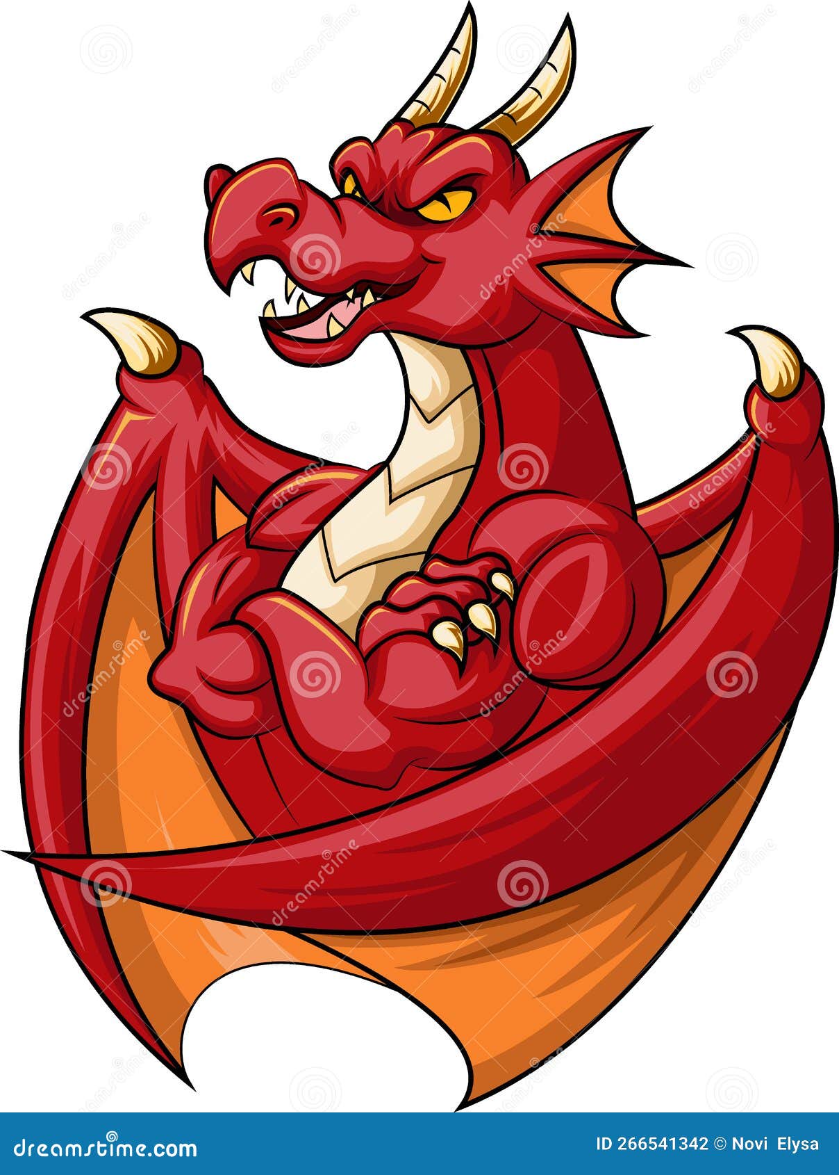 Angry Red Dragon Mascot Character Stock Vector - Illustration of ...