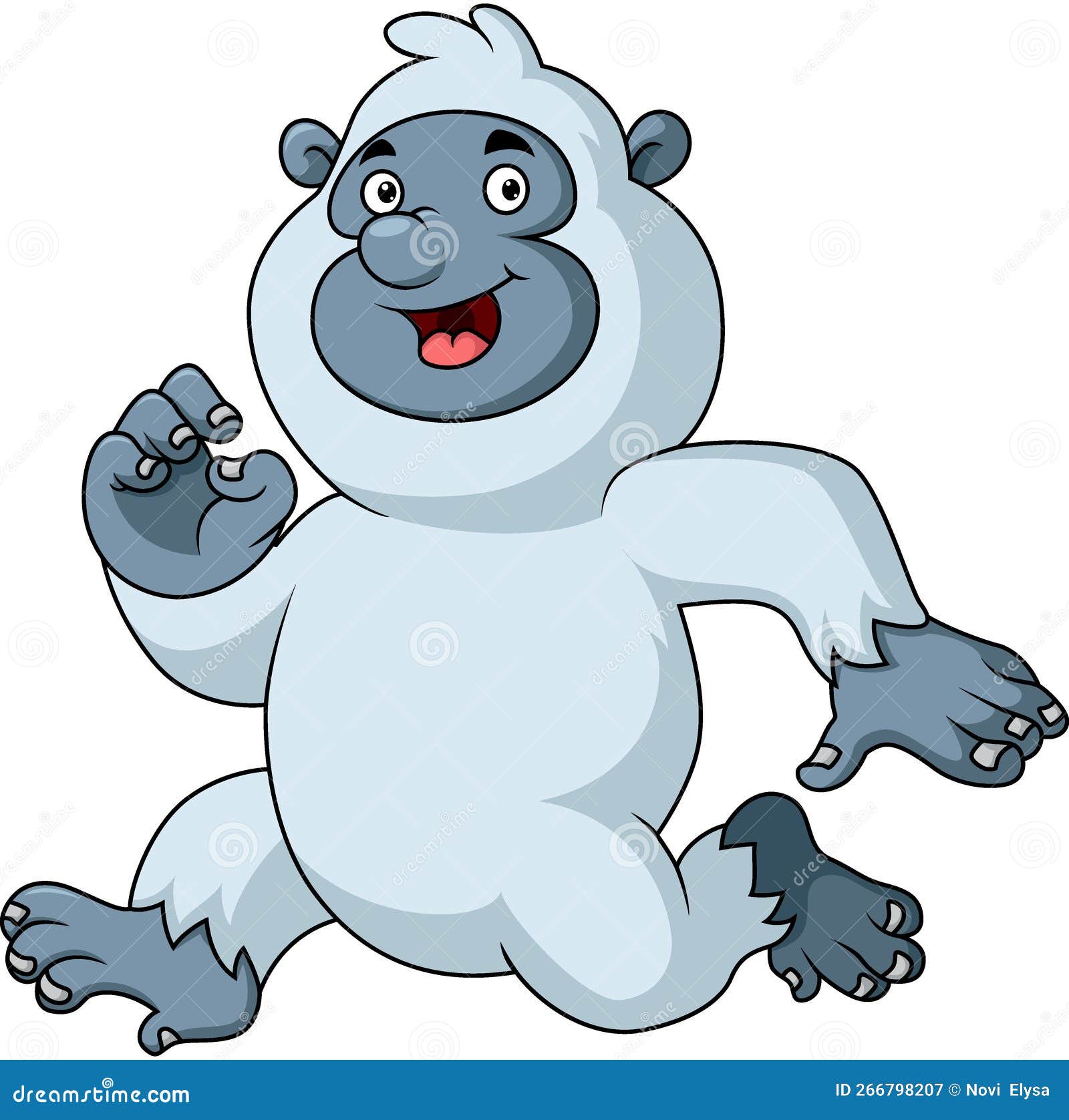 Cute Yeti Cartoon Character Running Stock Vector - Illustration of ...