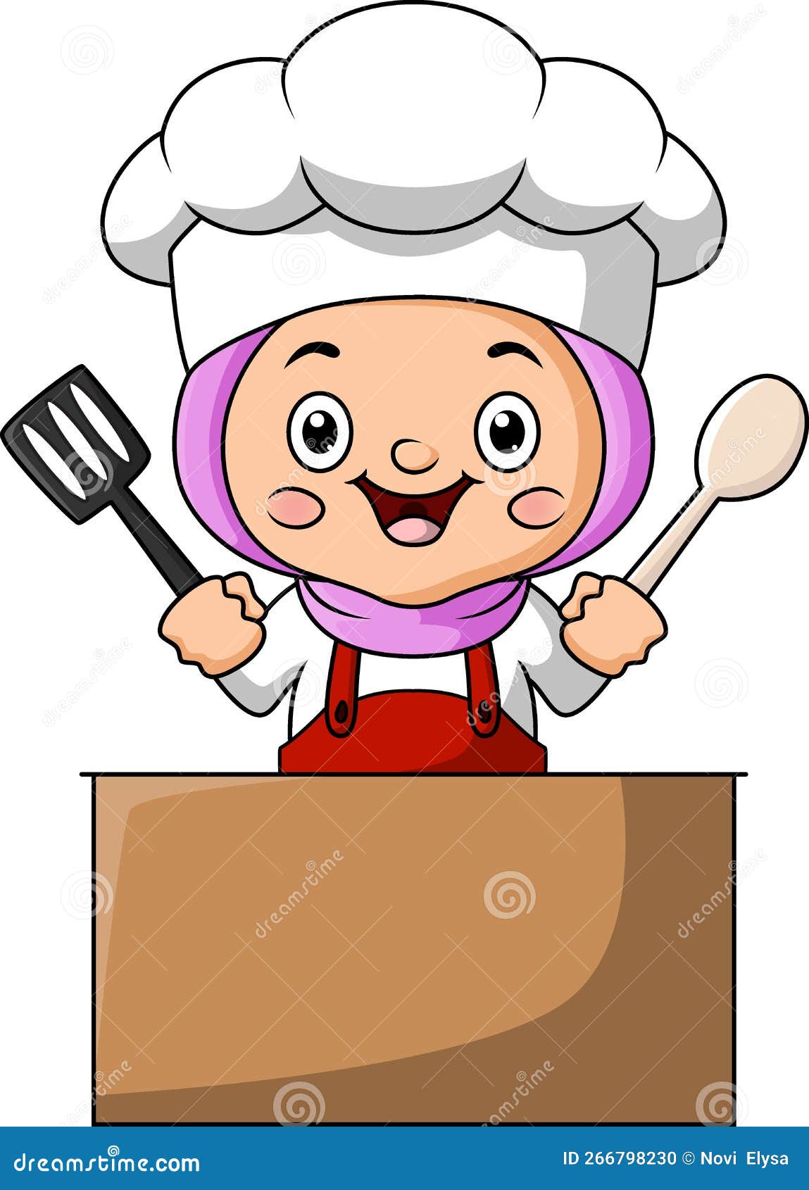 Cute Chef Girl Cartoon Character Stock Vector - Illustration of diet ...