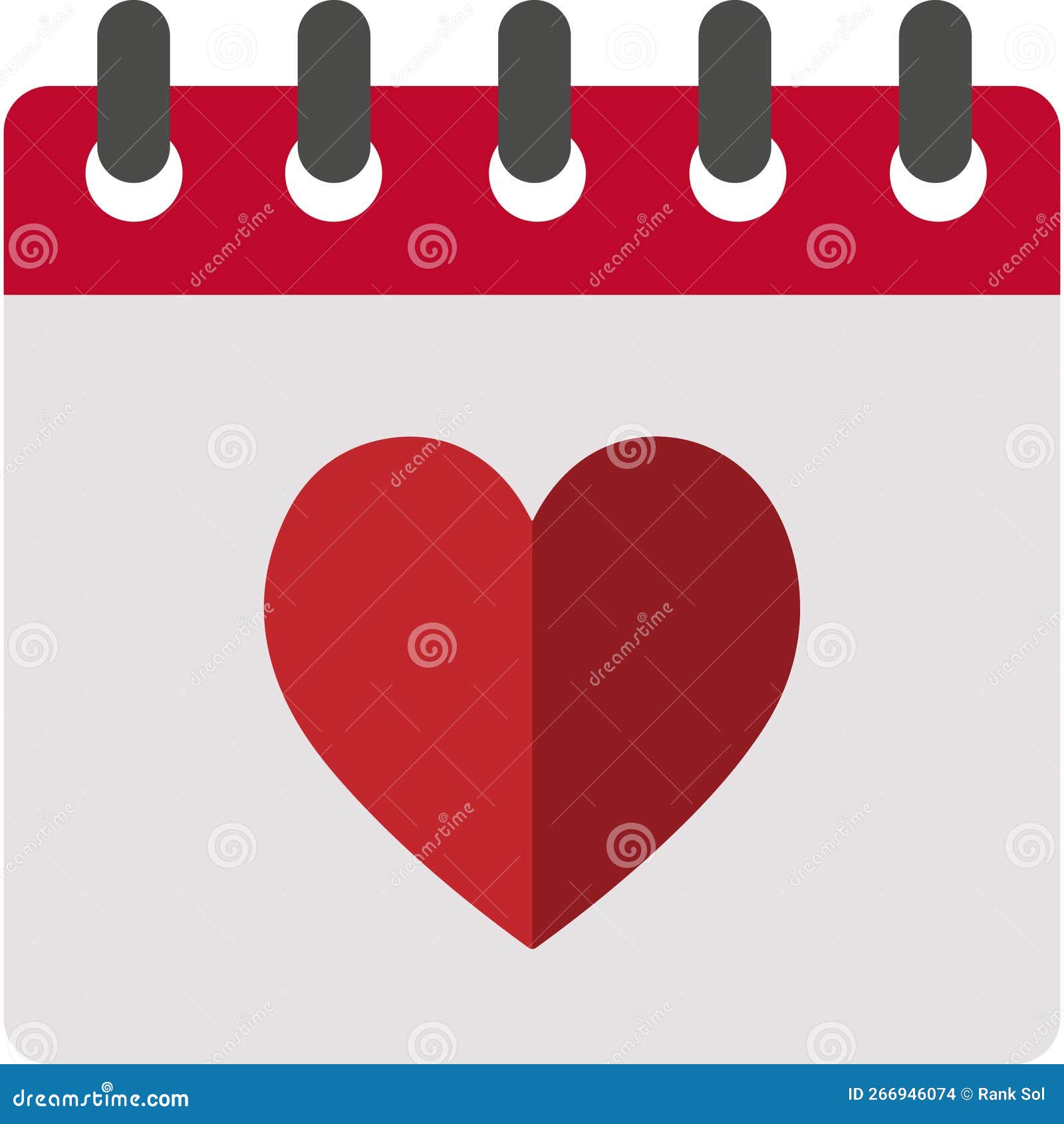 Love Calendar Icon in Colored Outline Style Stock Vector - Illustration ...