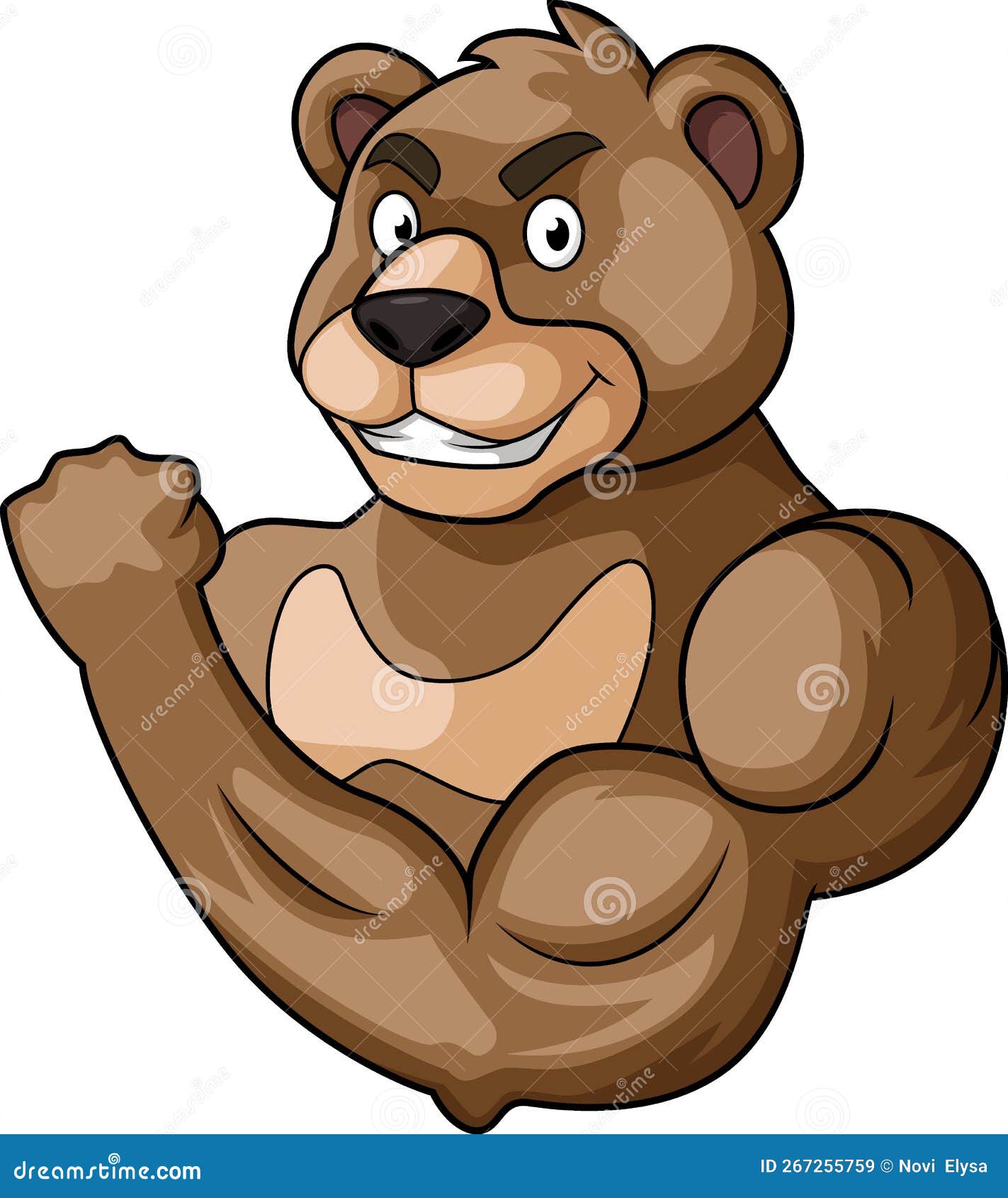 Strong Bear. Logo For Sports Club Team. Grizzly Bear With Big Mu ...