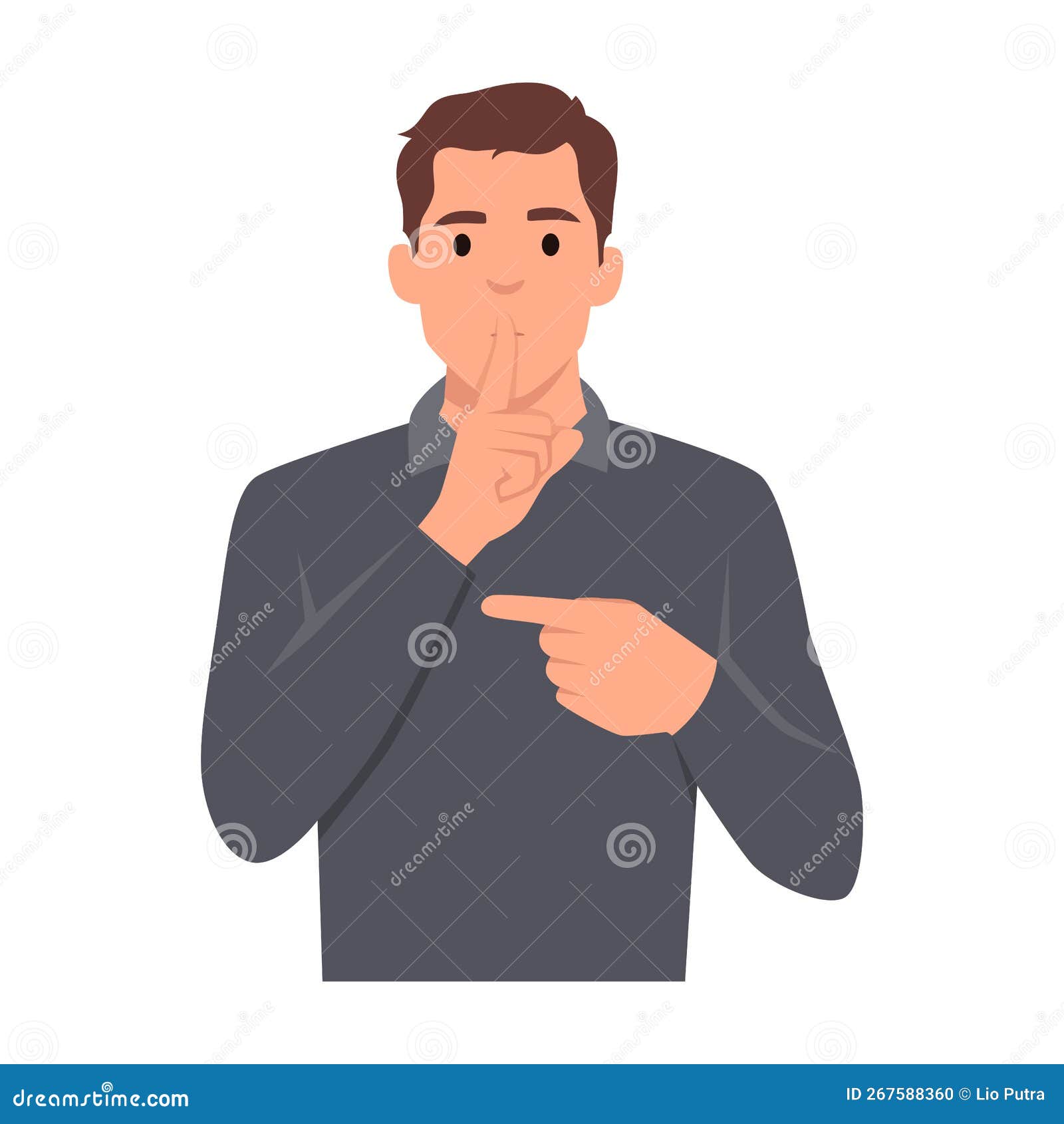 Young Man Shh! Gesture is Quieter. the Concept of Male Secret Stock ...