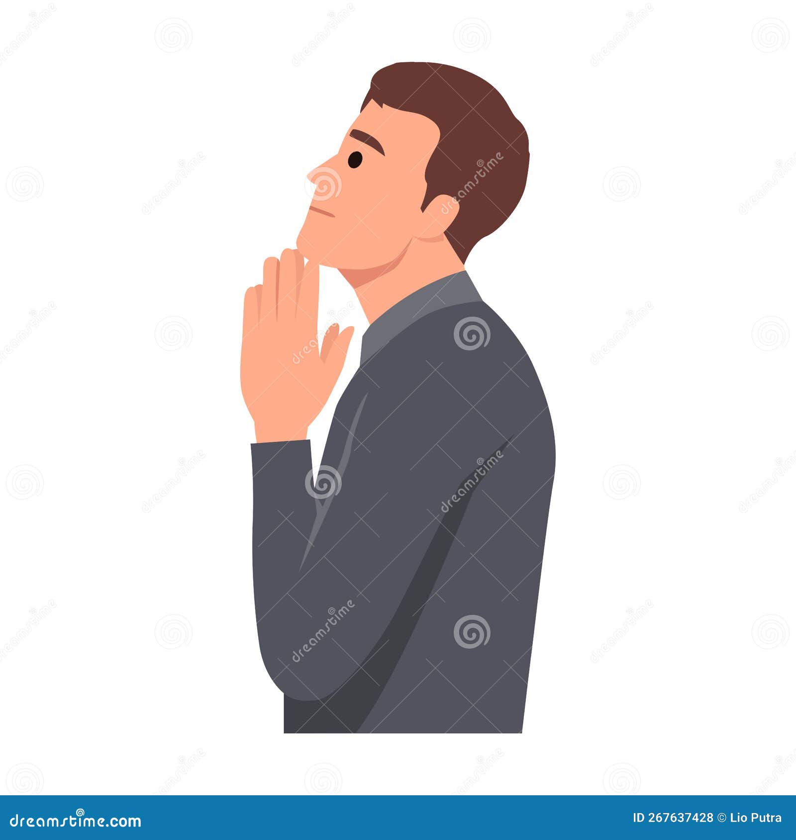 Young Man Begging and Praying with Hands Together with Hope Stock ...