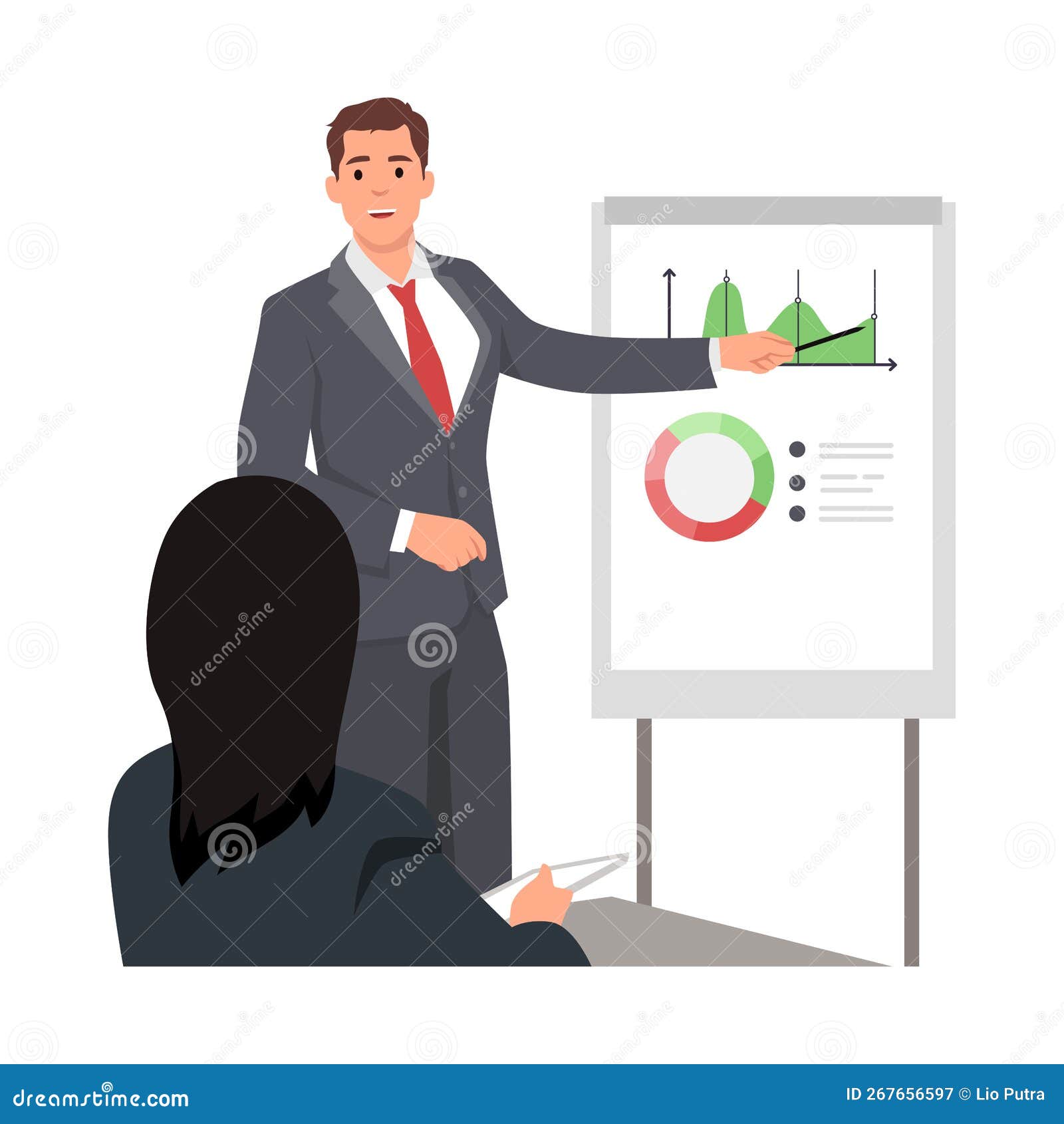 Young Man Manager Employee Presenting New Business Strategy Stock ...