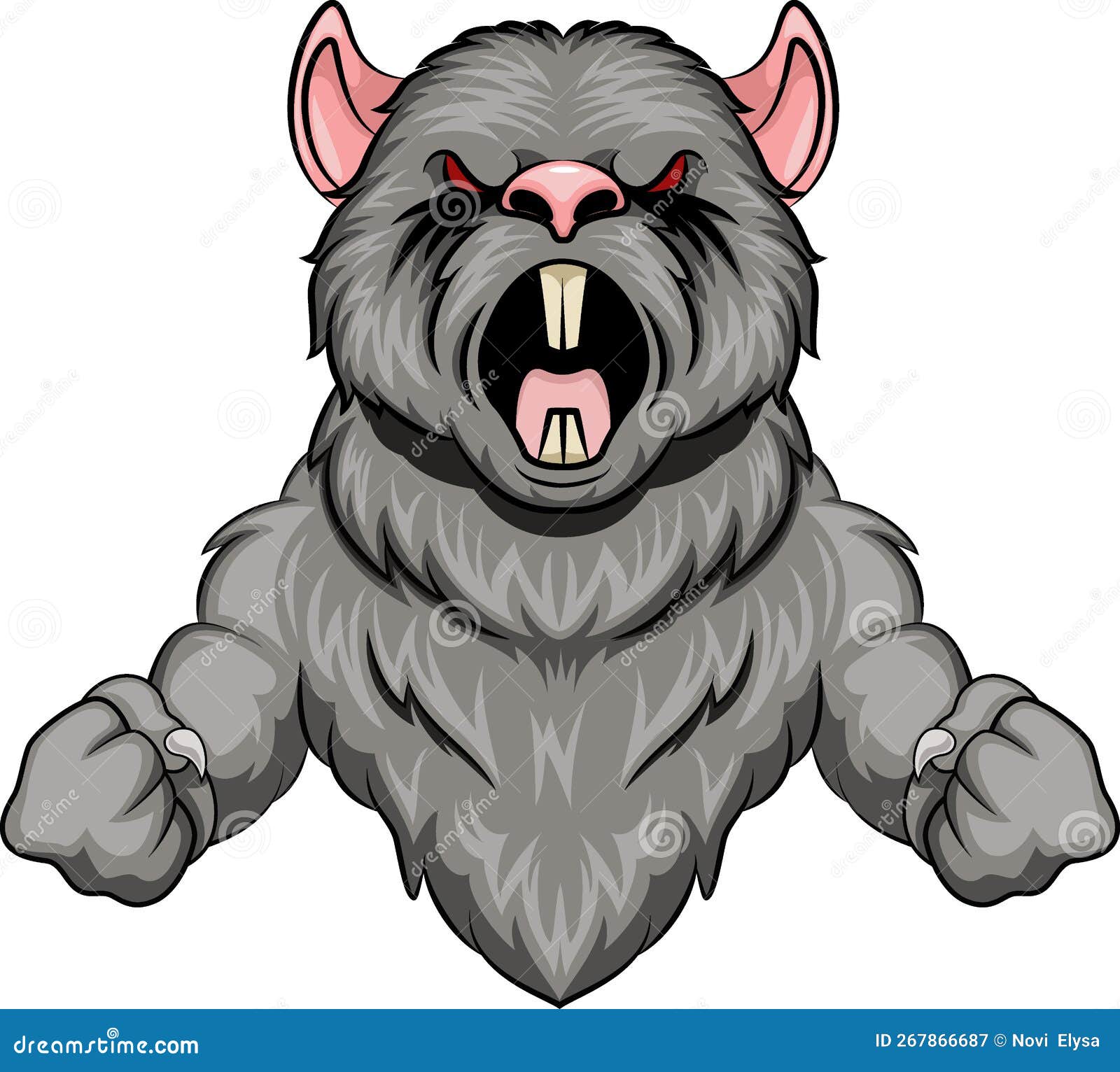 Strong Rat Cartoon Mascot Expression Stock Vector - Illustration of ...