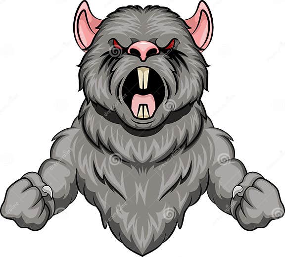 Strong Rat Cartoon Mascot Expression Stock Vector - Illustration of ...