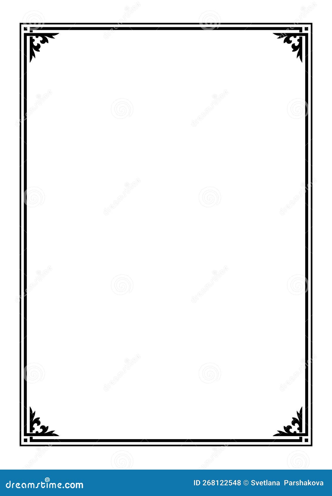 Decorative Rectangular Black Framework. Page Decoration Stock Vector ...