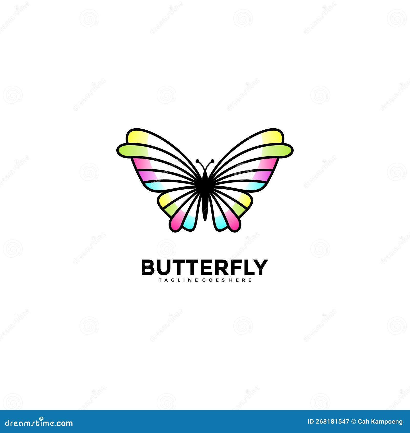 Vector Illustration of Colorful Butterfly Logo for Creative Industries ...