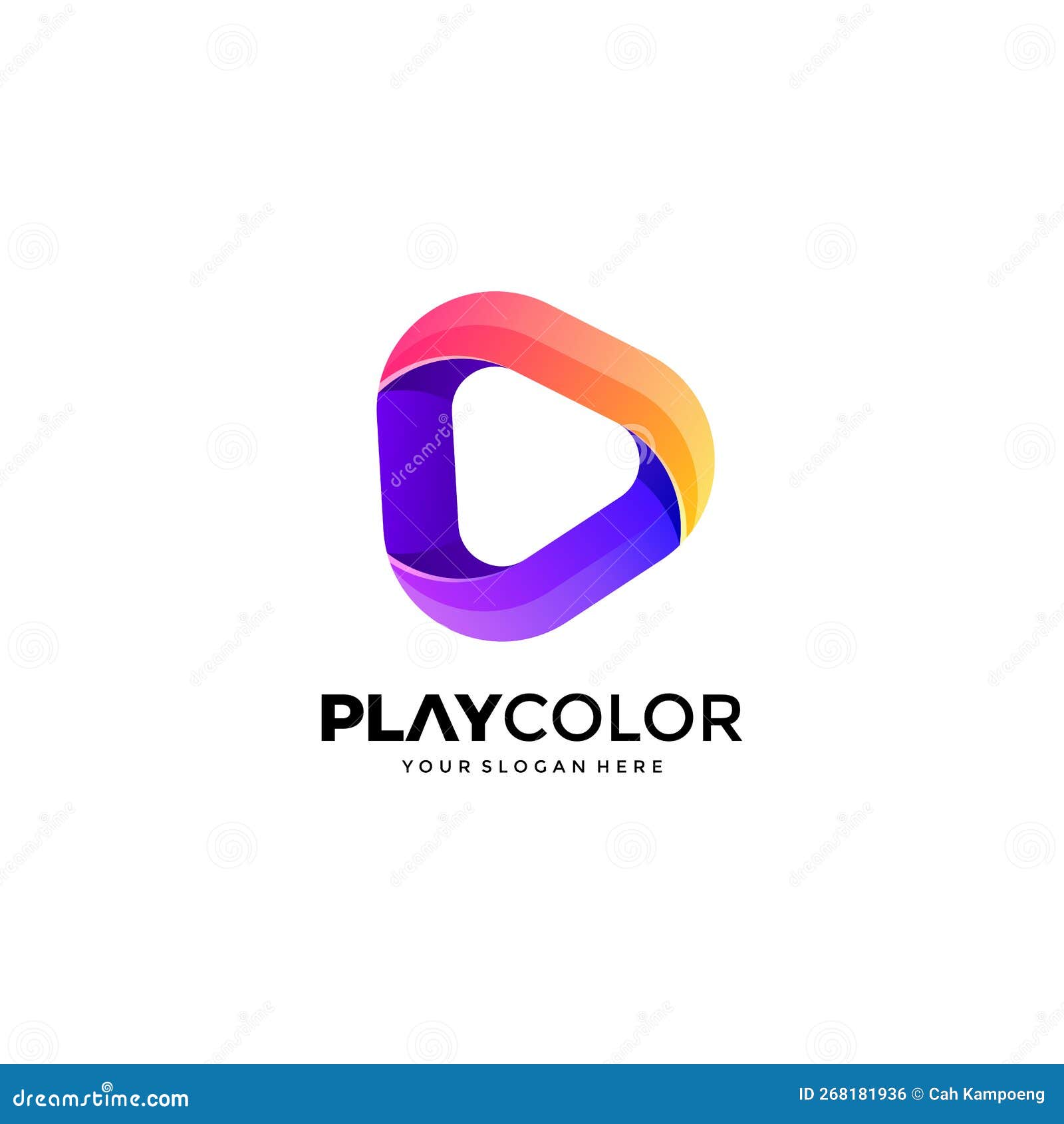 Colorful Play Logo Vector Illustration. Stock Vector - Illustration of ...