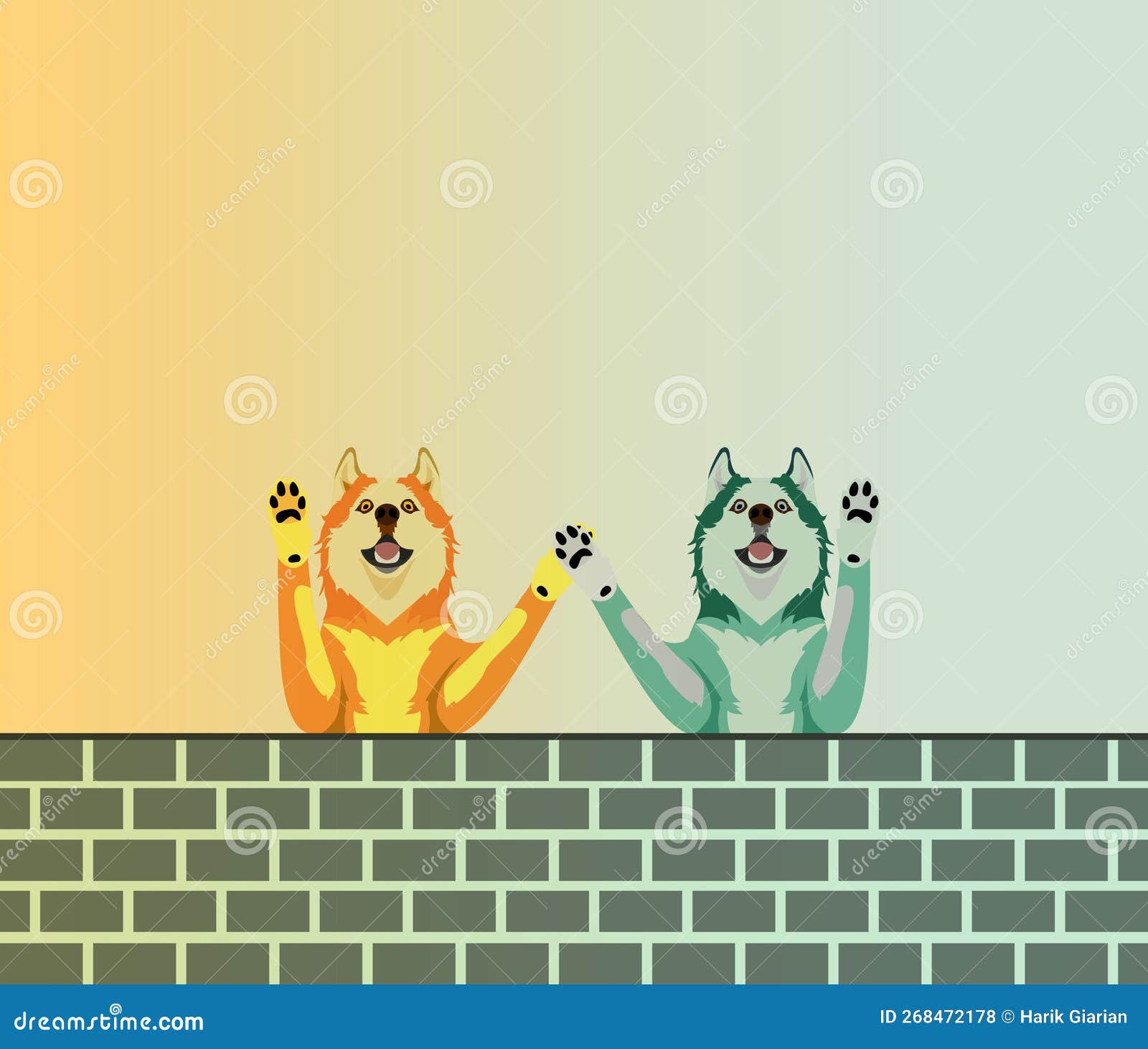 Couple Cute Husky Dog stock vector. Illustration of graphic - 268472178