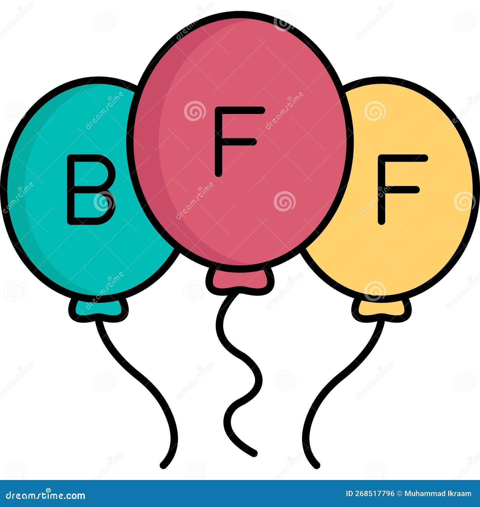 Best Friend Balloons stock vector. Illustration of offering - 268517796