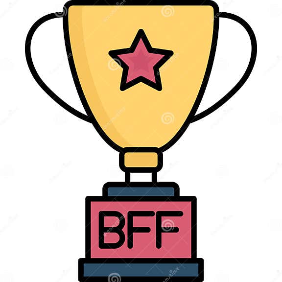 Best Friend Trophy Which Can Easily Edit or Modify Stock Vector ...