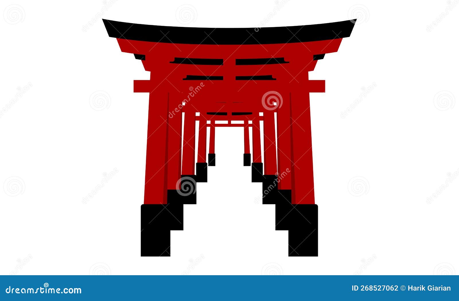 Traditional Japanese Gate Tori Design Vector Illustration ...