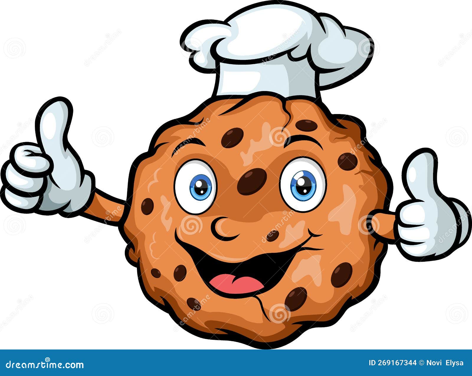 Cute Cookie Chef Cartoon Giving Thumbs Up Stock Vector - Illustration ...