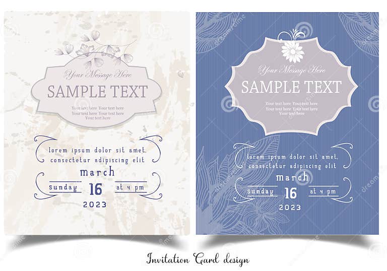 Wedding Invitation Card with Beautiful Blooming Floral Watercolor Background. Stock Vector ...