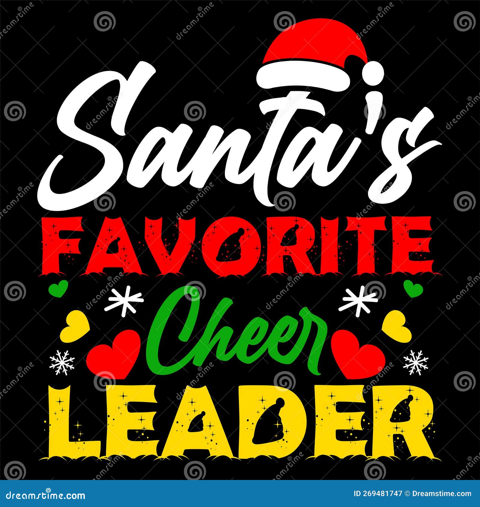 Santa S Favorite Cheer Leader, Merry Christmas Shirts Print Template ...