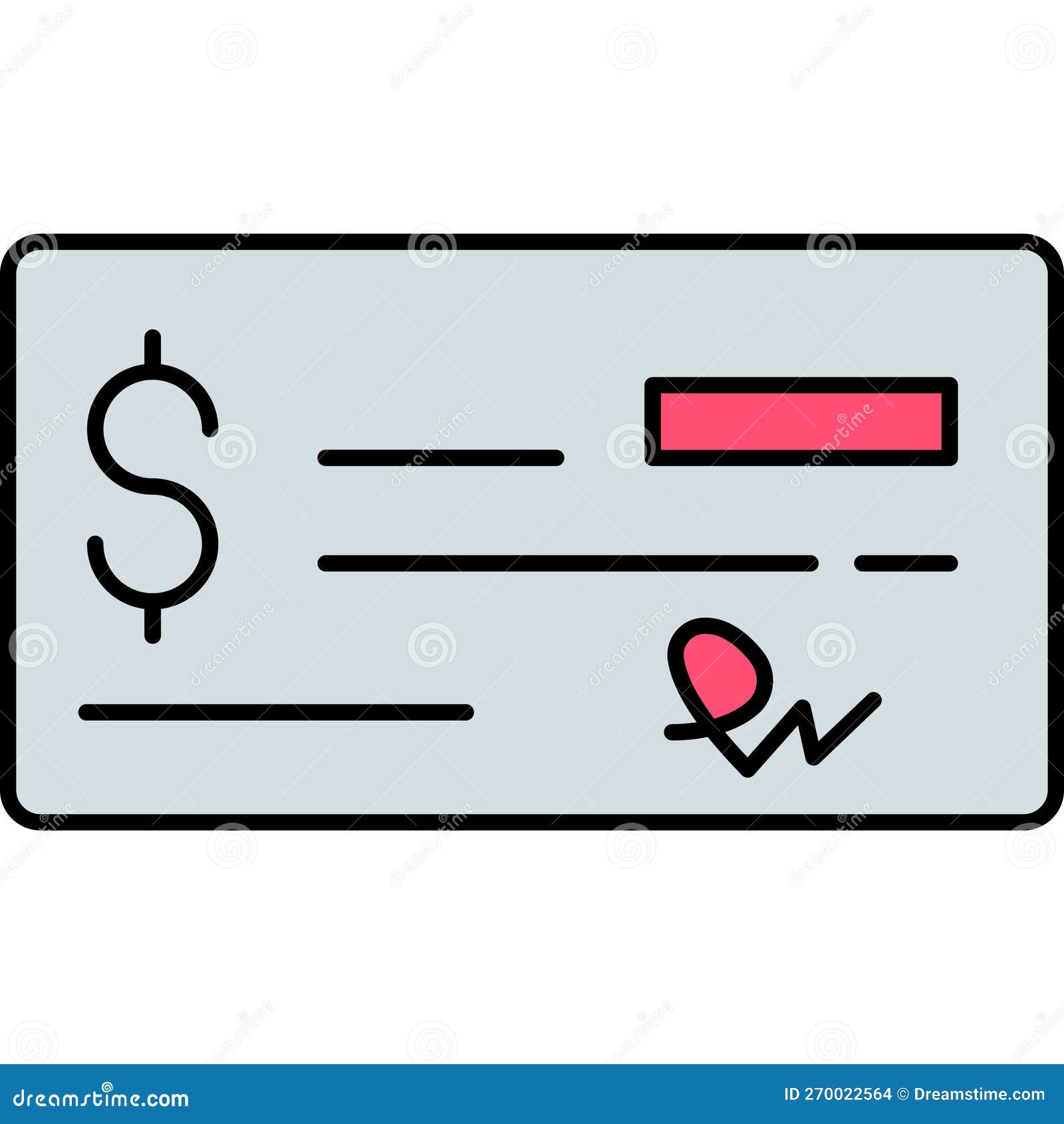 Cheque Which Can Easily Edit or Modify Stock Vector - Illustration of ...