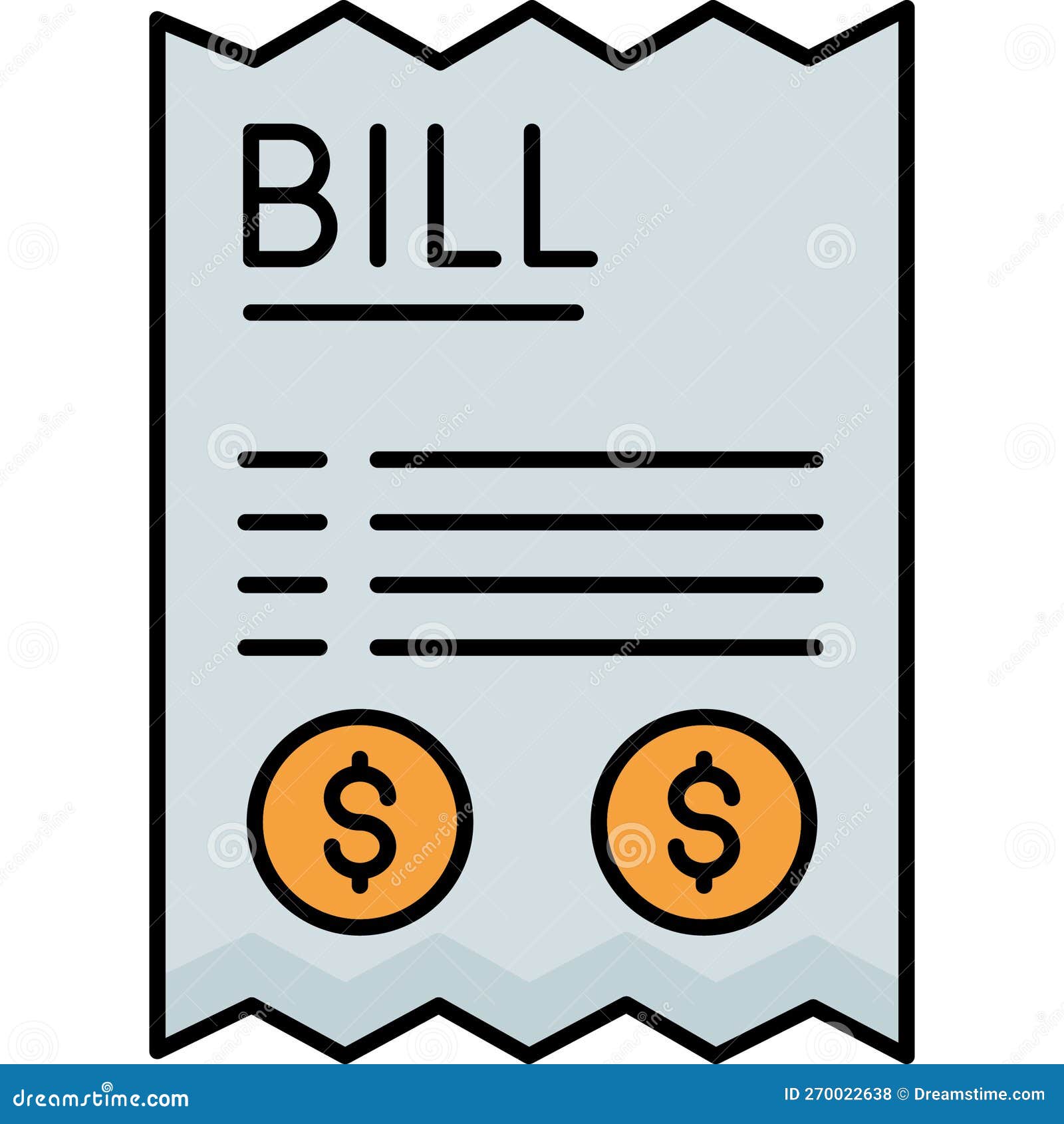 Bill Which Can Easily Edit or Modify Stock Illustration - Illustration ...