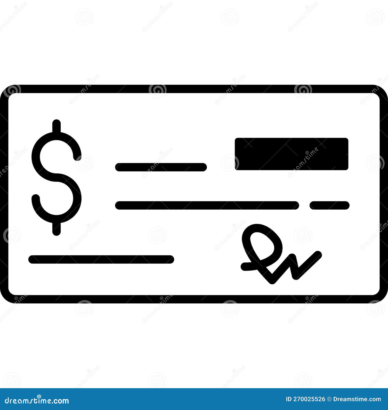 Cheque Which Can Easily Edit or Modify Stock Vector - Illustration of ...