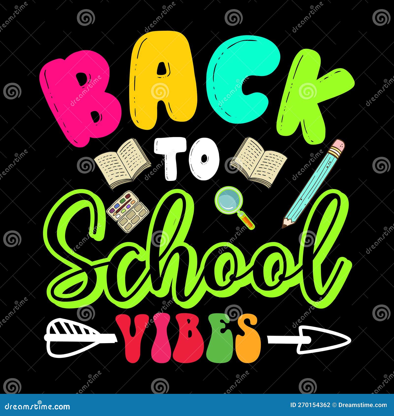 Back To School, Typography Design for Kindergarten Pre K Preschool ...