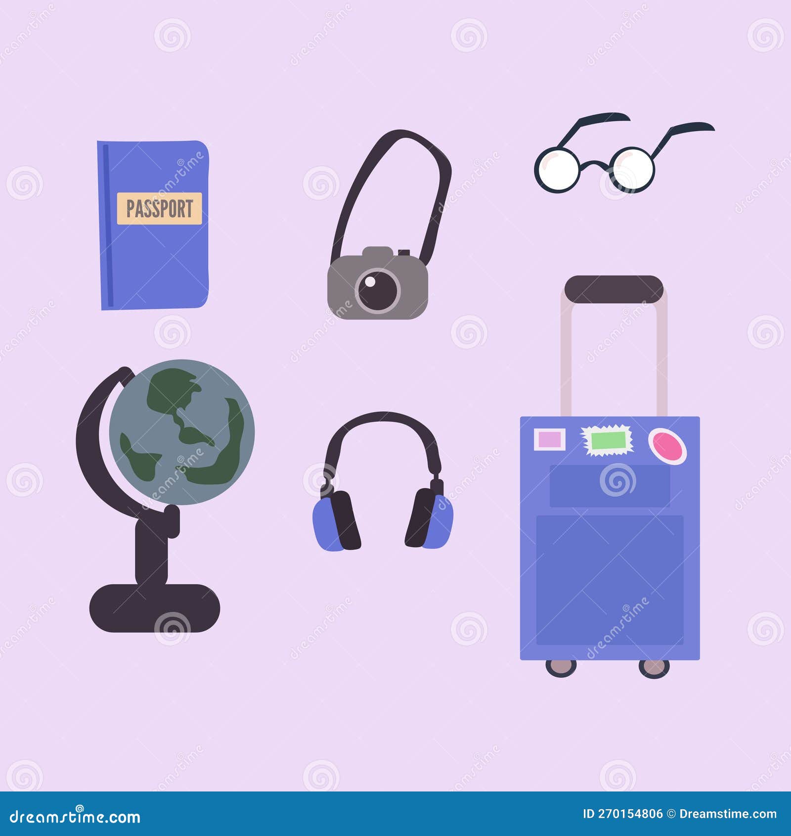 Tourist Travel Tools Vector Ilustration Stock Vector - Illustration of ...