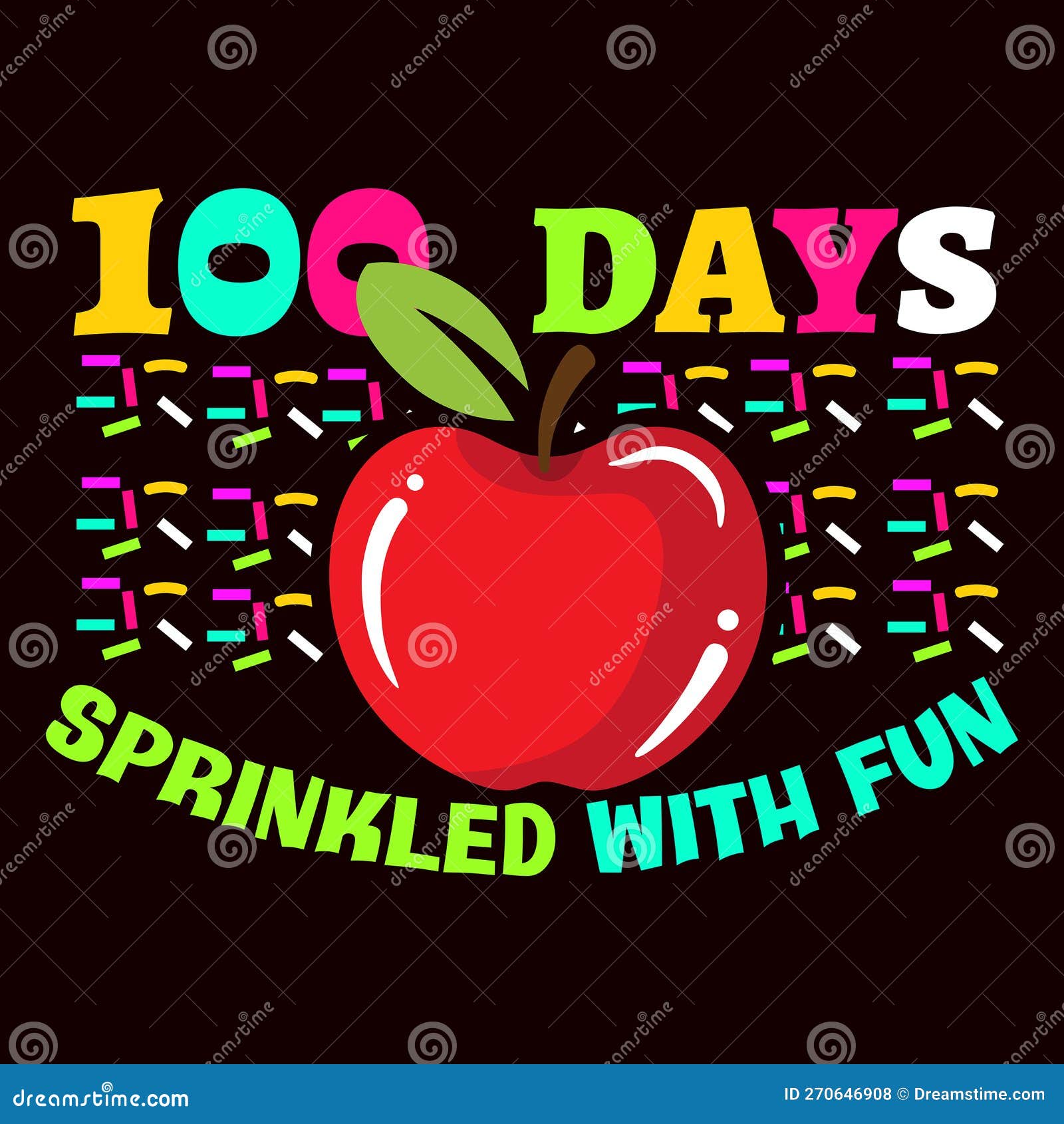 100 Days Sprinkled with Fun, Typography Design for Kindergarten Pre K ...