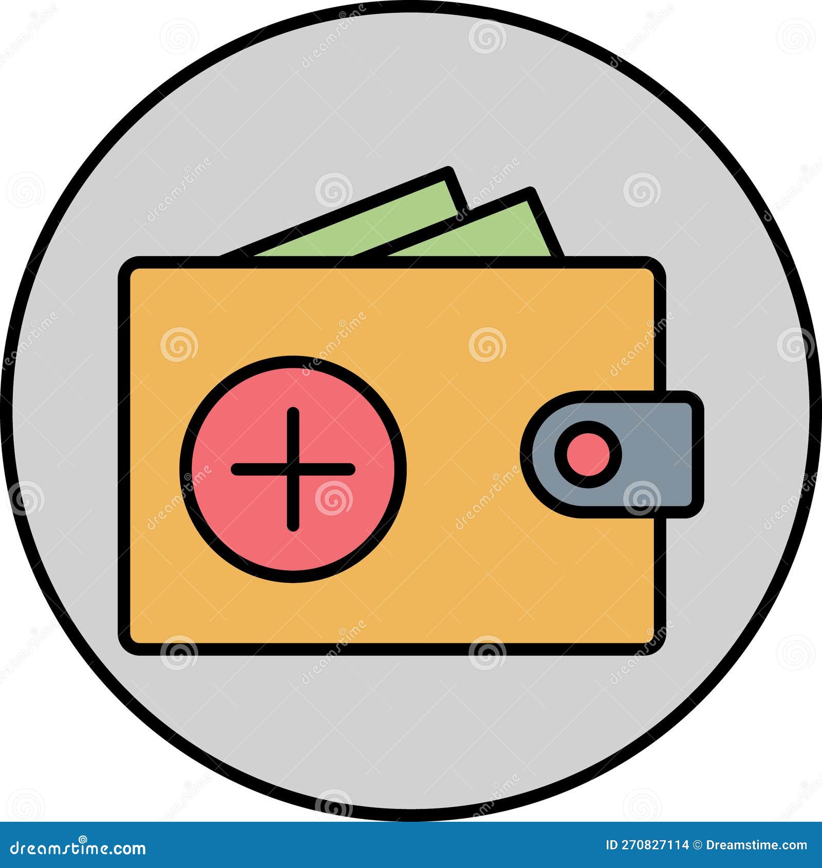Wallet Which Can Easily Edit or Modify Stock Vector - Illustration of ...