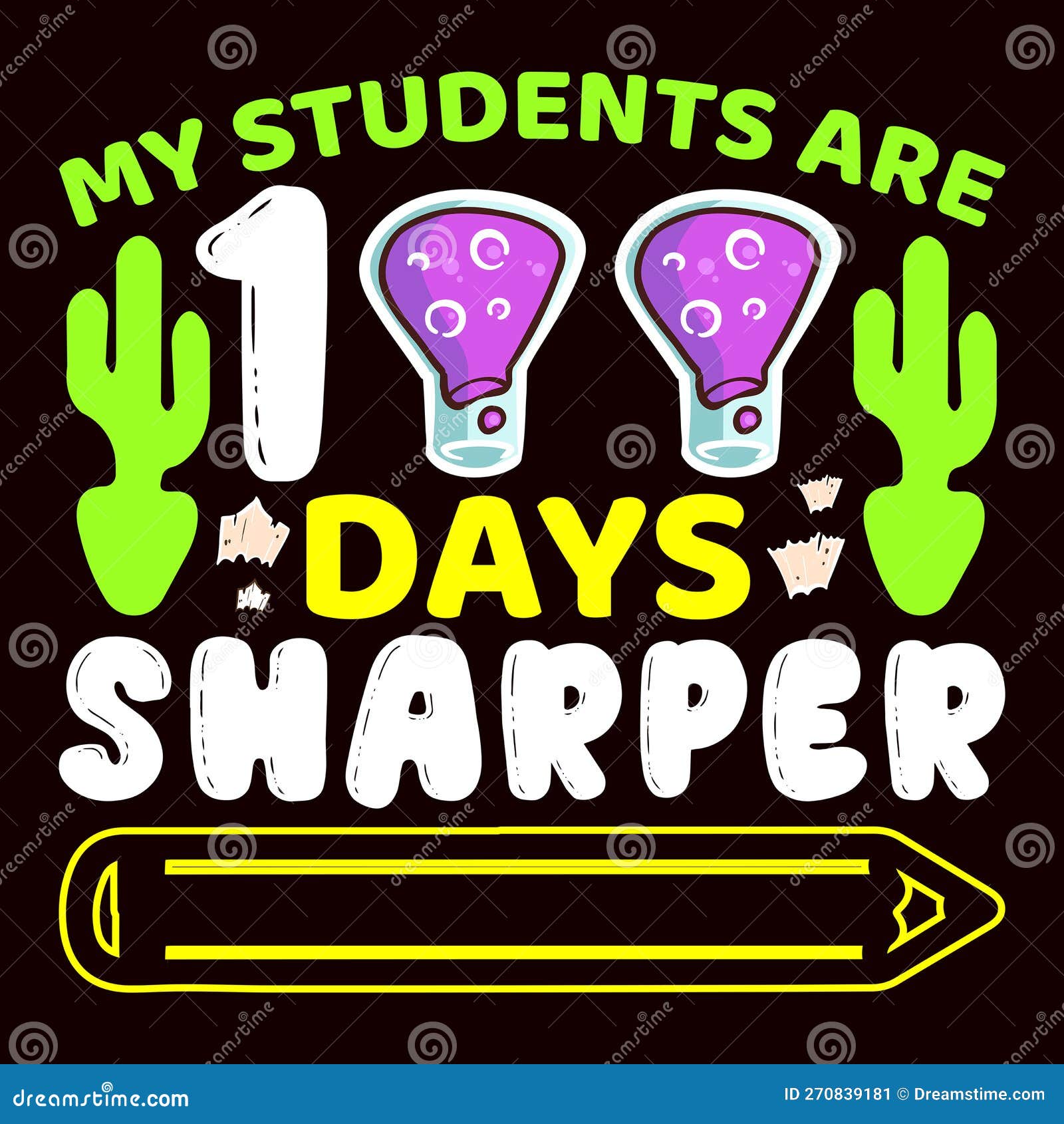 My Students are 100 Days Sharper, Typography Design for Kindergarten ...