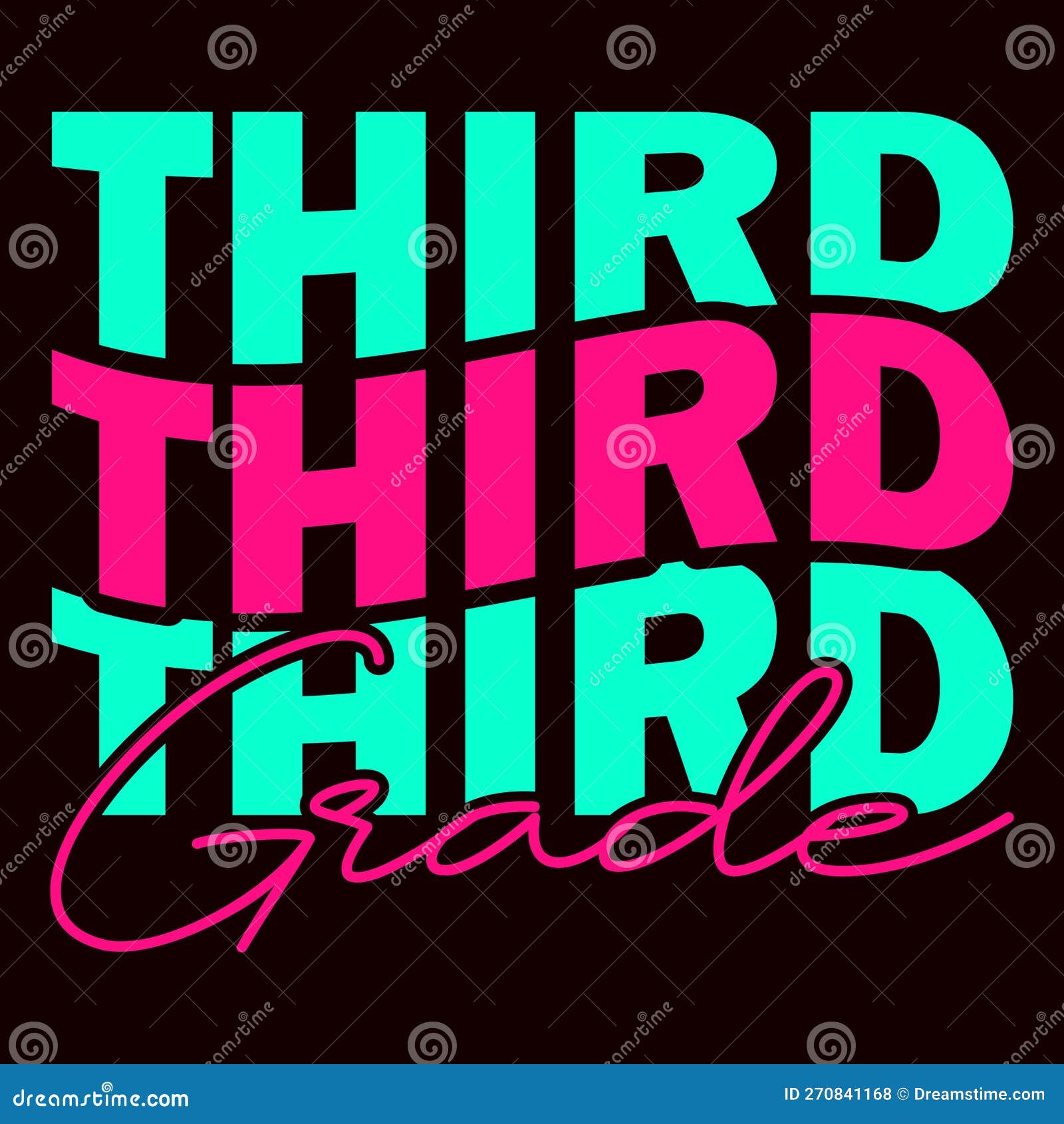 Third Grade, Typography Design for Kindergarten Pre K Preschool Stock ...