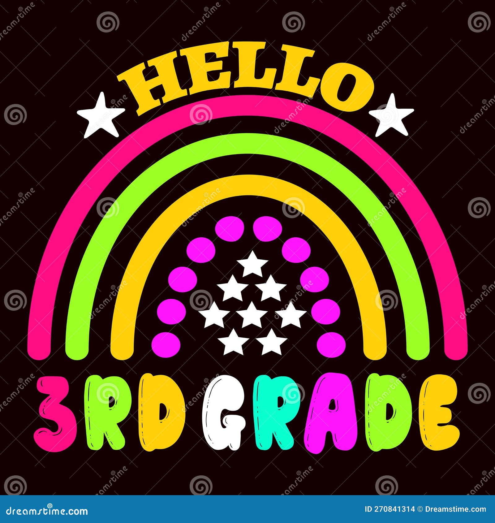Hello 3rd Grade, Typography Design for Kindergarten Pre K Preschool ...