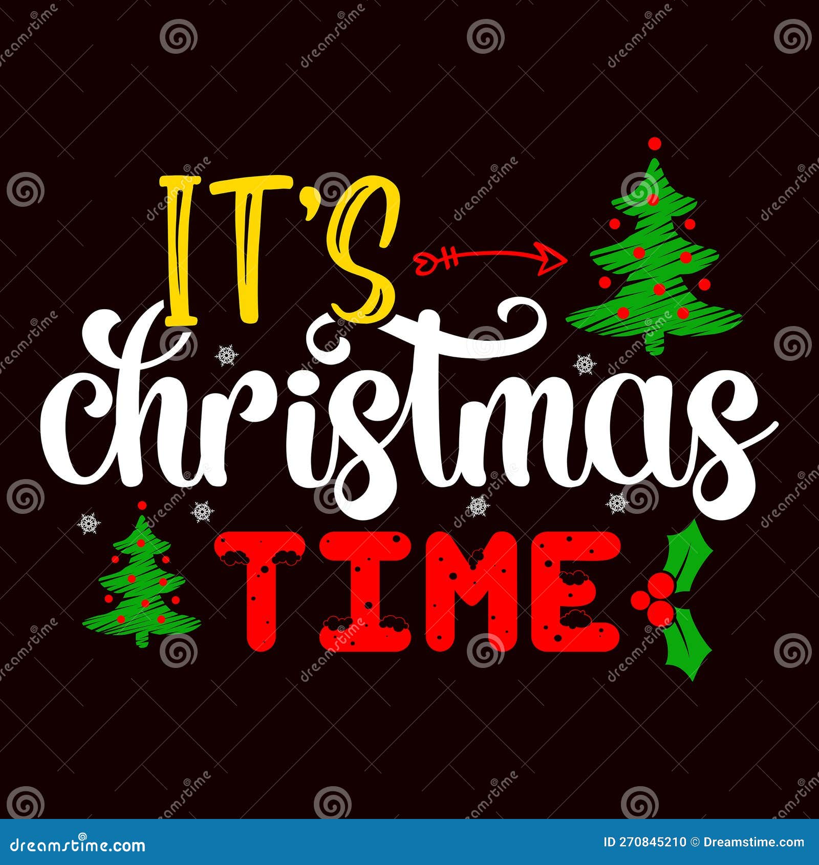 It S Christmas Time, Merry Christmas Shirts Print Template Stock ...