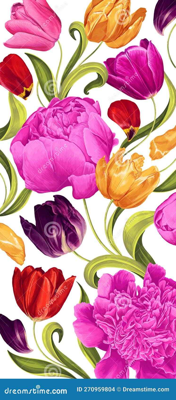 Vertical Floral Vector Background Composed for Cell Phone Wallpaper ...