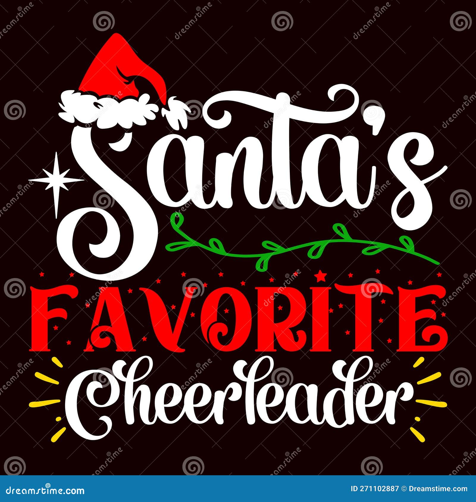 Santa S Favorite Cheerleader, Merry Christmas Shirts Print Template ...
