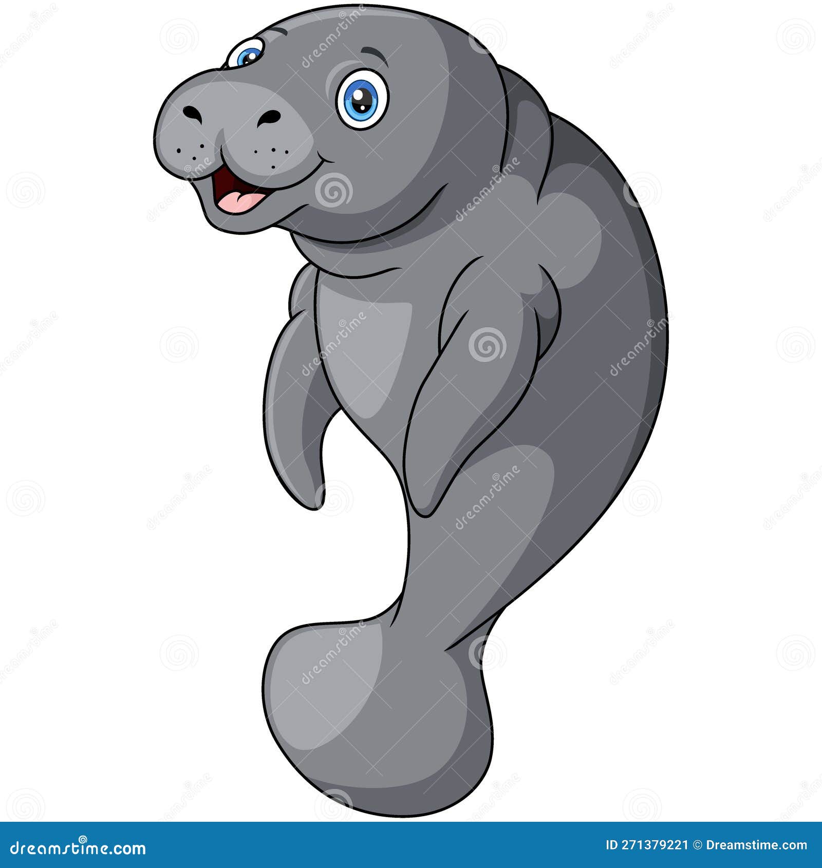 Manatee Cartoon Colored Clipart Illustration | CartoonDealer.com #242440923