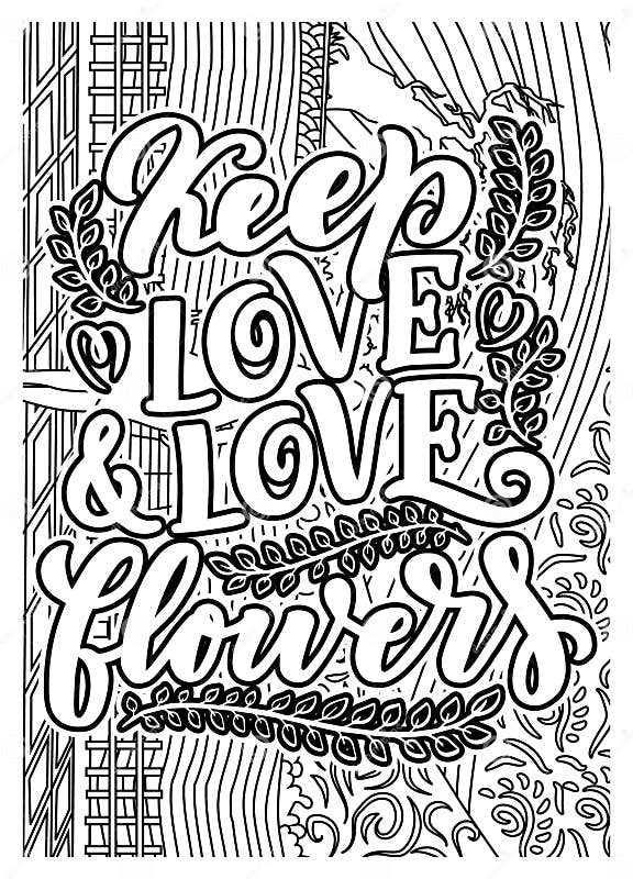 Flower Quote Coloring Pages for Adults, Flower Coloring Page Design ...