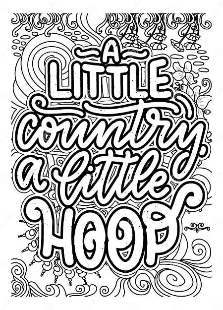 Country Music Inspirational Quote Coloring Pages for Adults, Country ...