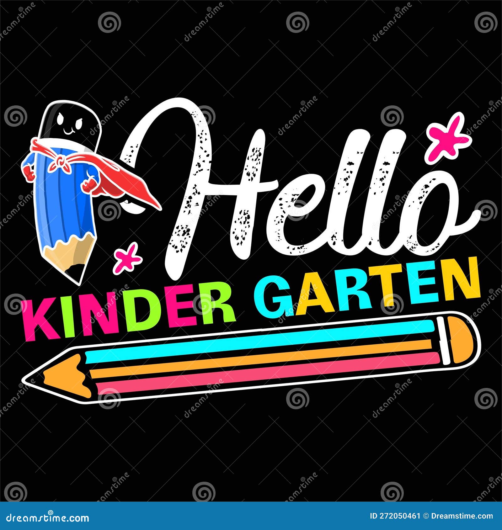 Hello Kinder Garten, Typography Design for Kindergarten Pre-k Preschool ...