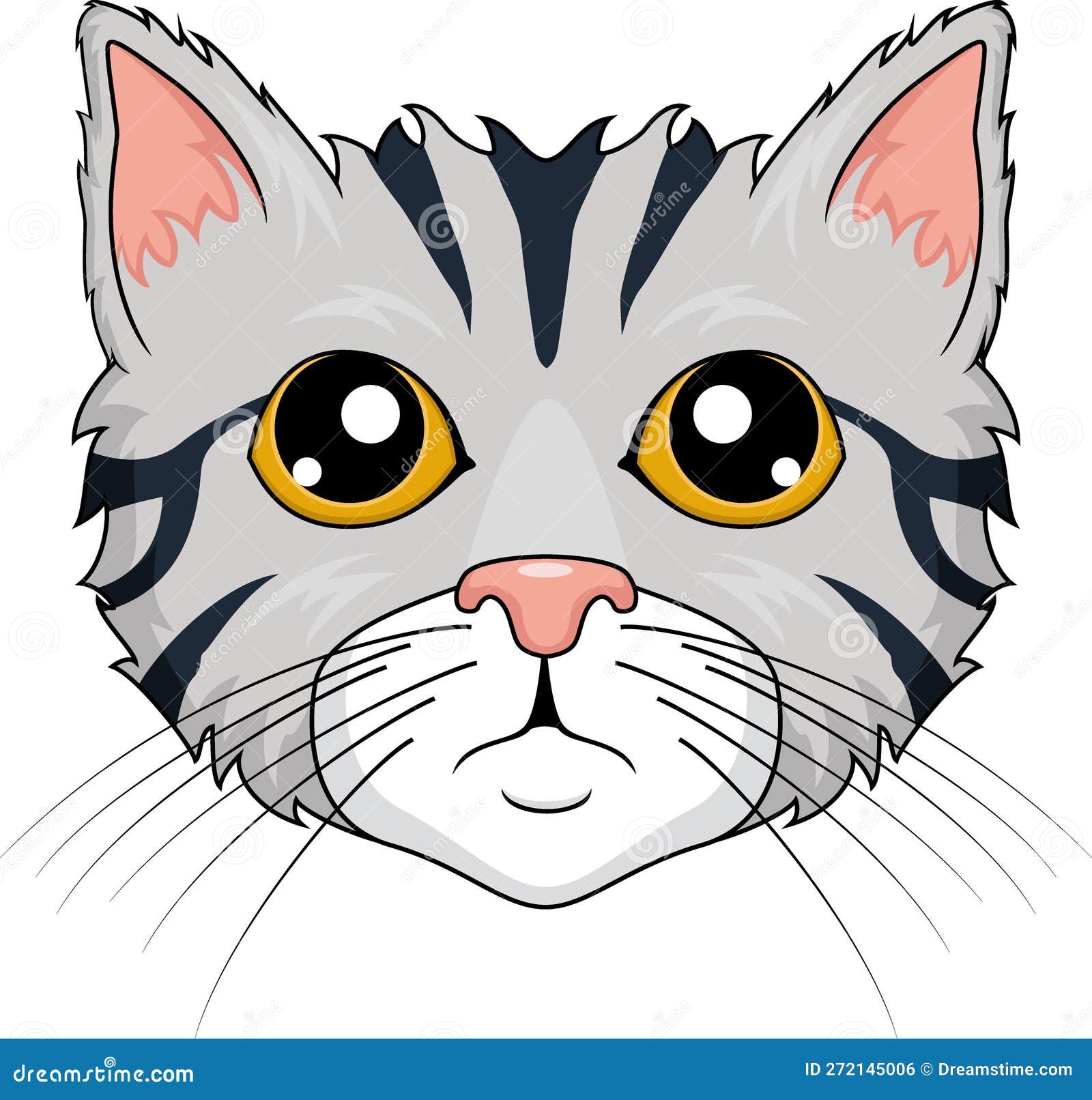 Cartoon Cat Head Mascot Design Stock Vector - Illustration of drawing, kitty: 272145006