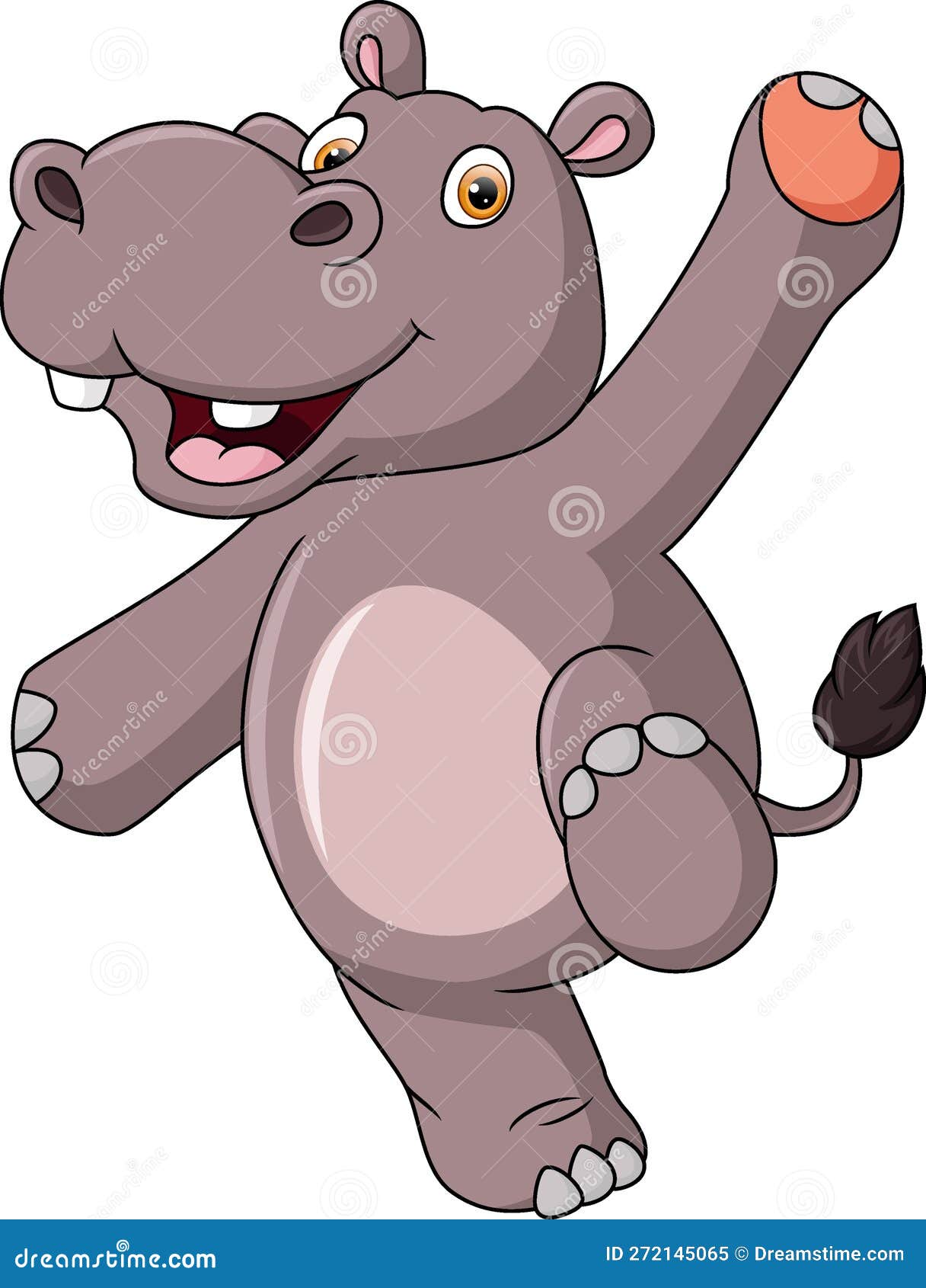 Happy Hippo Cartoon Dancing Pose Stock Vector - Illustration of comic ...