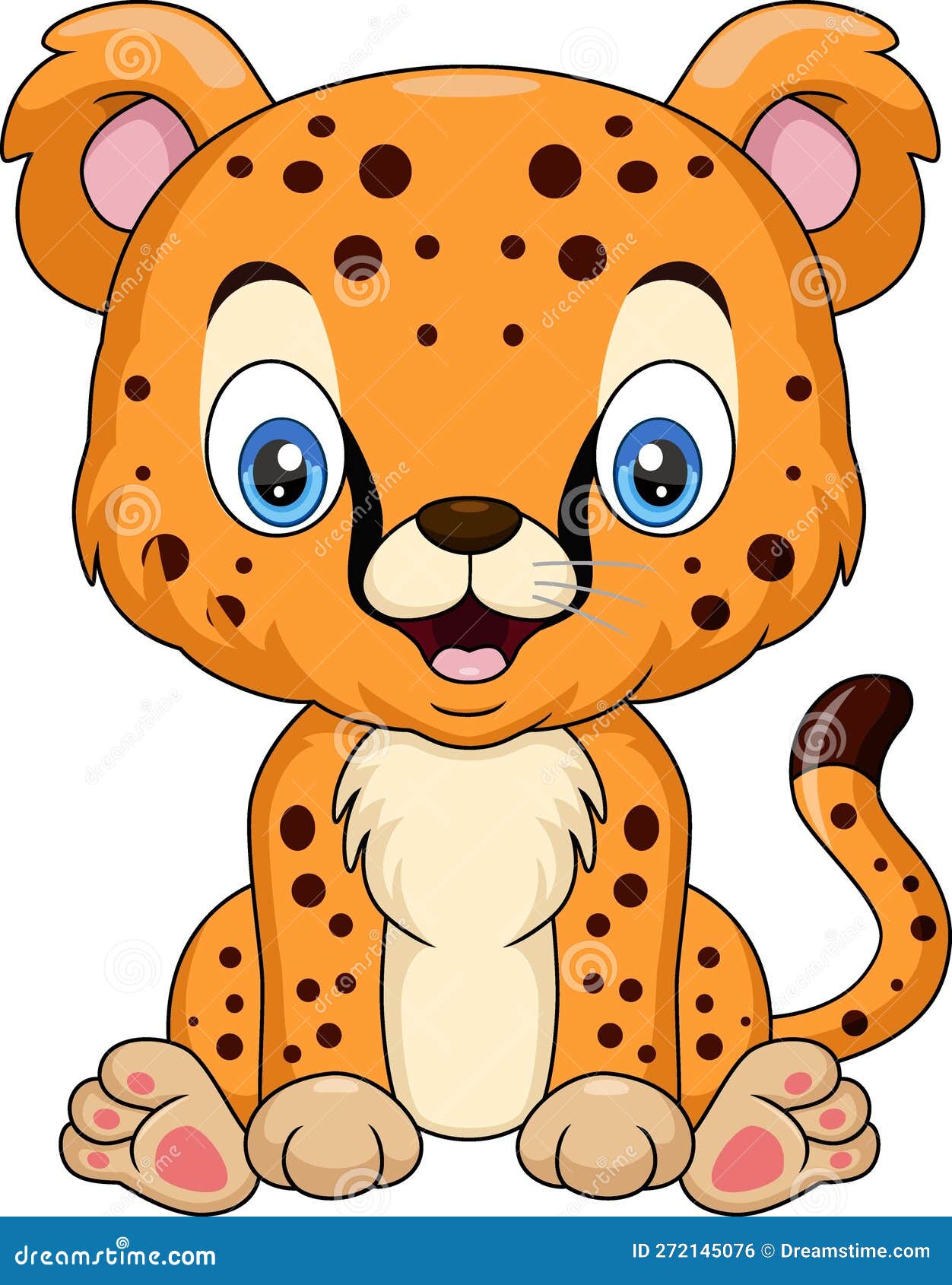 Cute Baby Leopard Cartoon Sitting Stock Vector - Illustration of forest ...