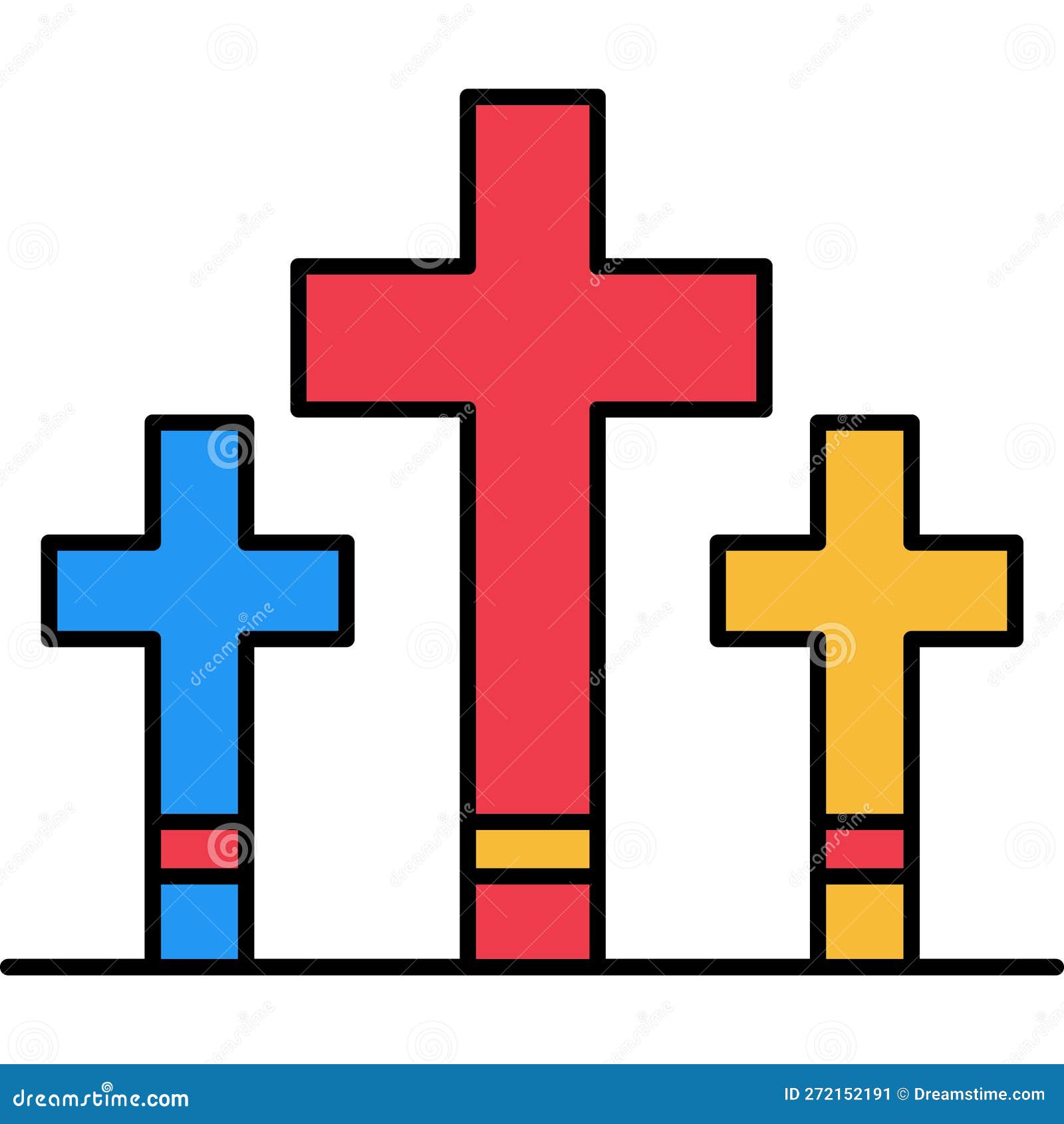 Empty Cross Which Can Easily Edit or Modify Stock Illustration ...