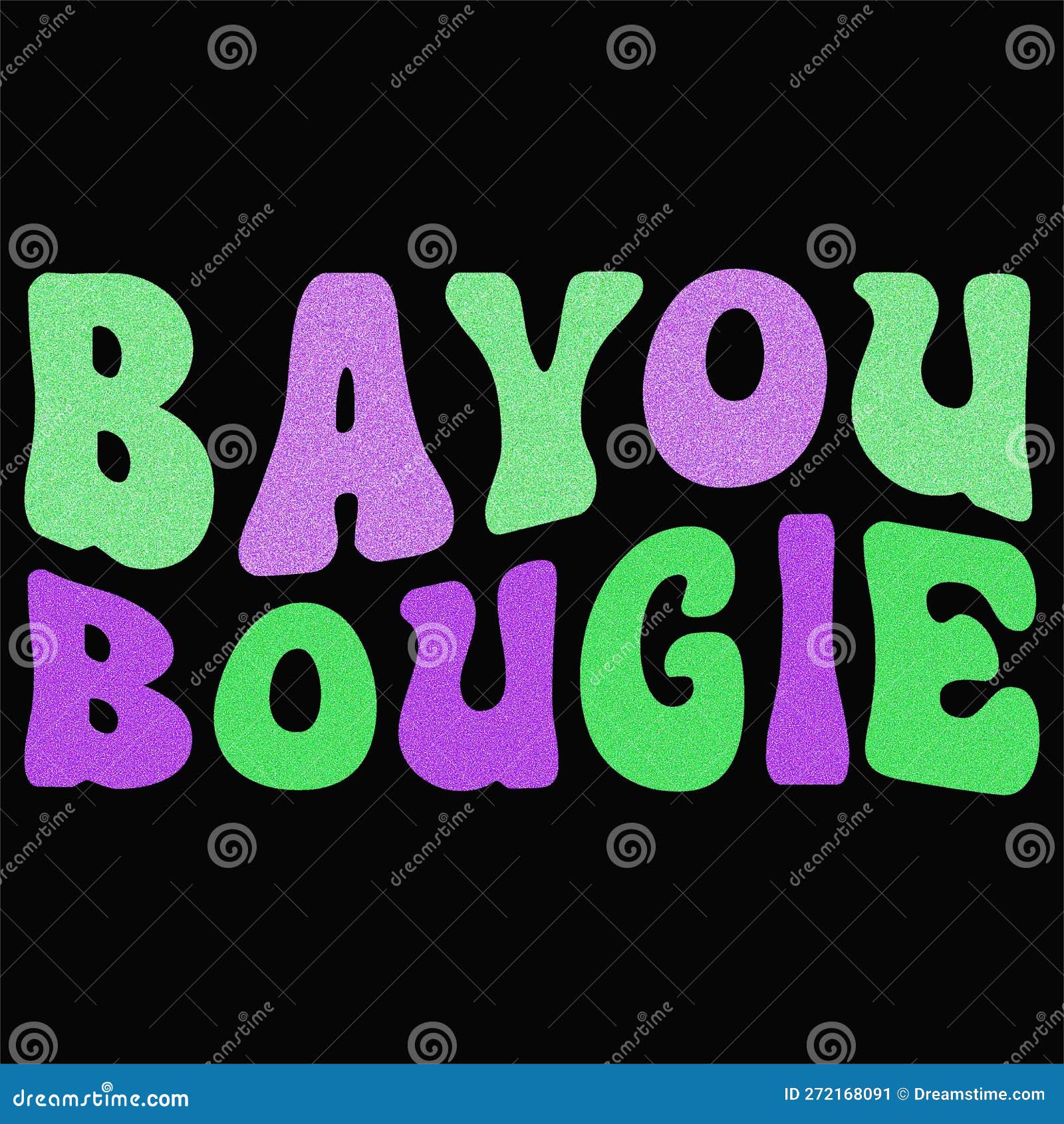 Bayou Bougie, Typography Design for Carnival Celebration Stock Vector ...