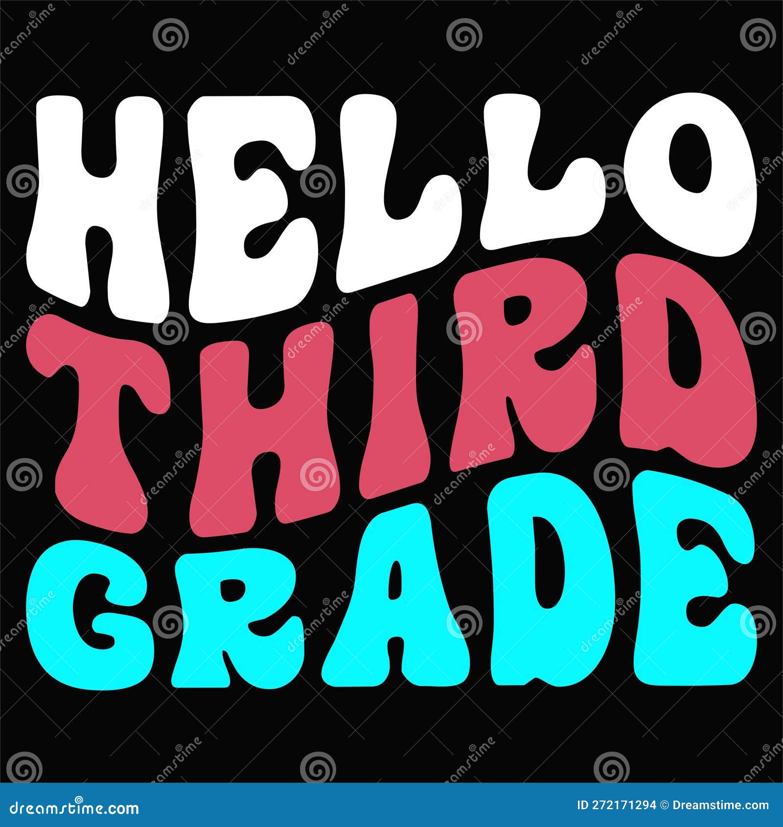 Hello Third Grade, Typography Design for Kindergarten Pre-k Preschool ...