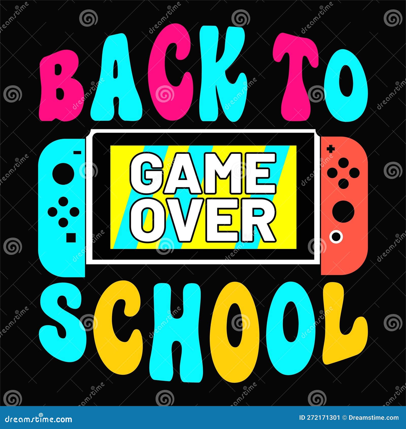 Back To Game Over School, Typography Design for Kindergarten Pre-k ...