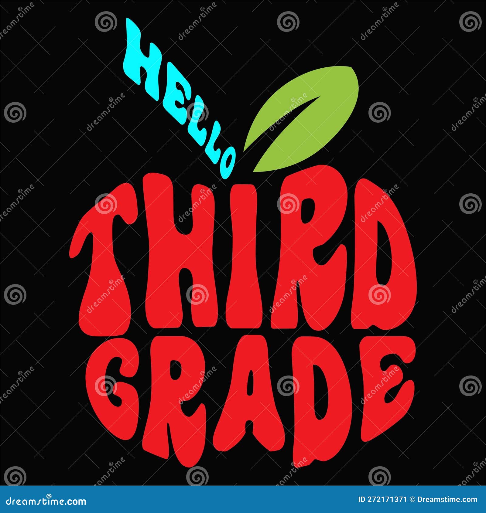 Hello Third Grade, Typography Design for Kindergarten Pre-k Preschool ...