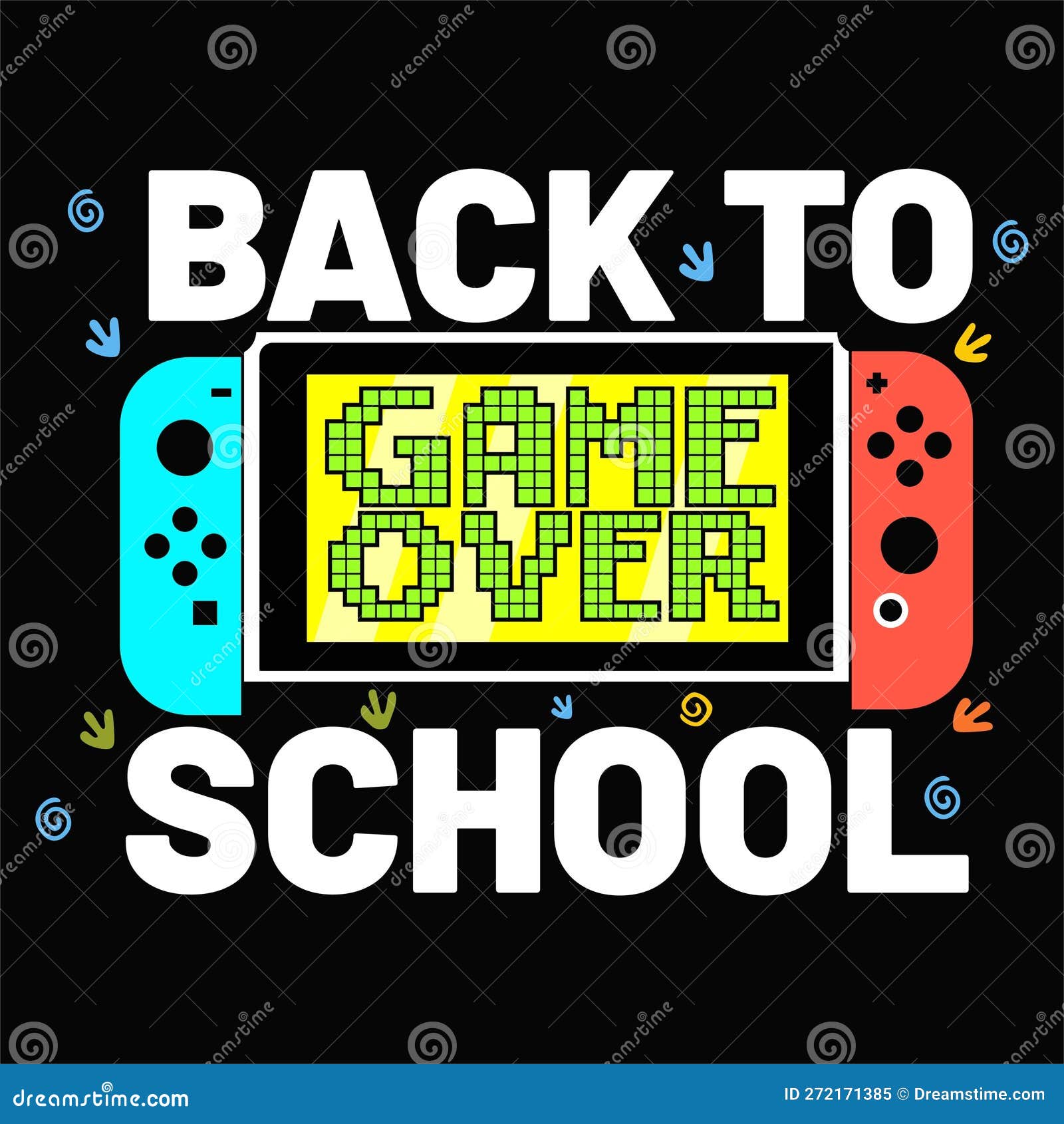 Back To Game Over School, Typography Design for Kindergarten Pre-k ...